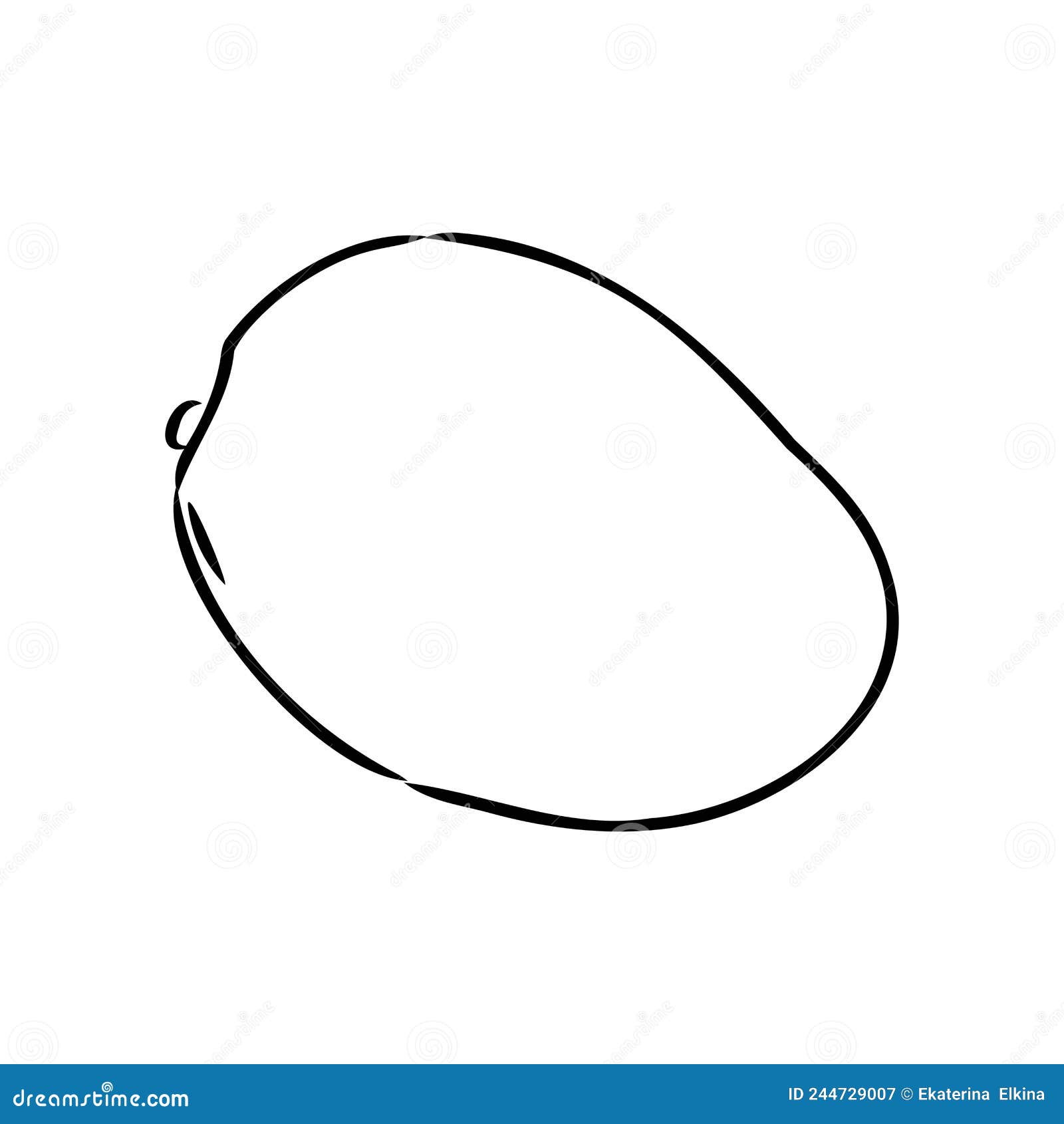 Mango Hand Drawn Illustration by Ink and Pen Sketch. Isolated Vector ...