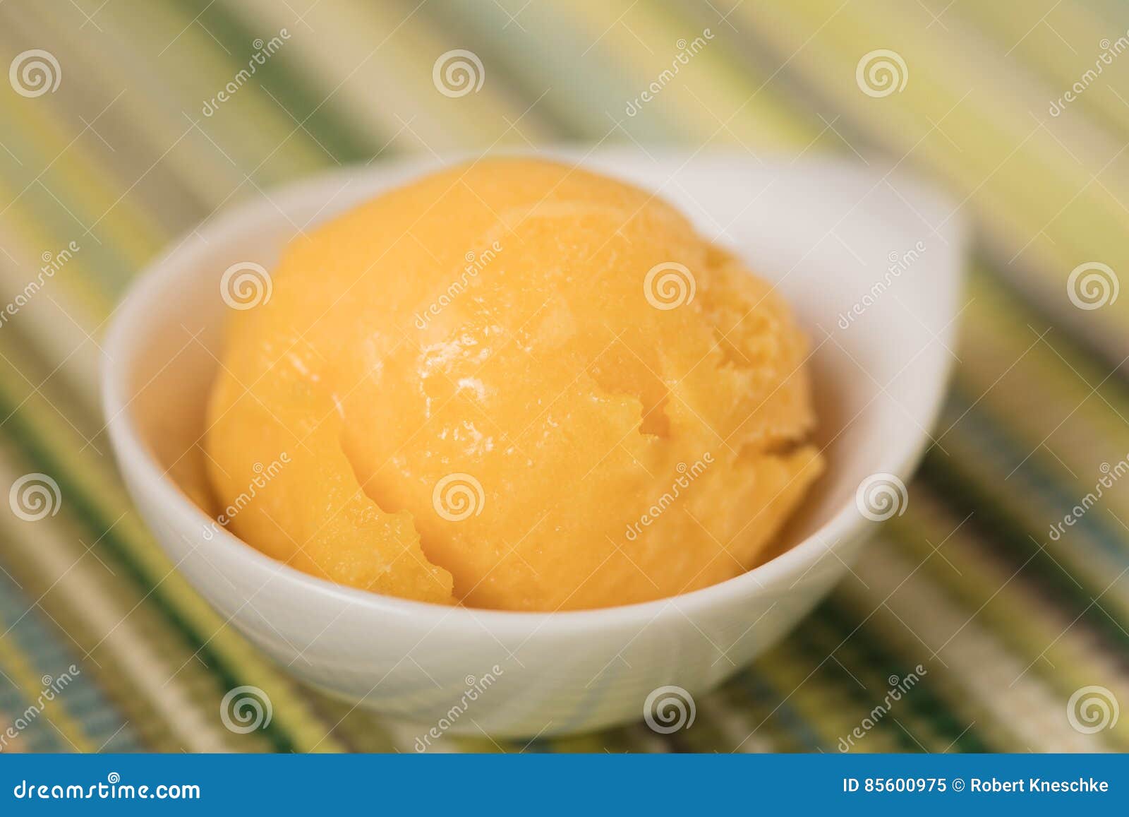 Mango Ice Cream Ball or Mango Sorbet Stock Image - Image of scoop ...