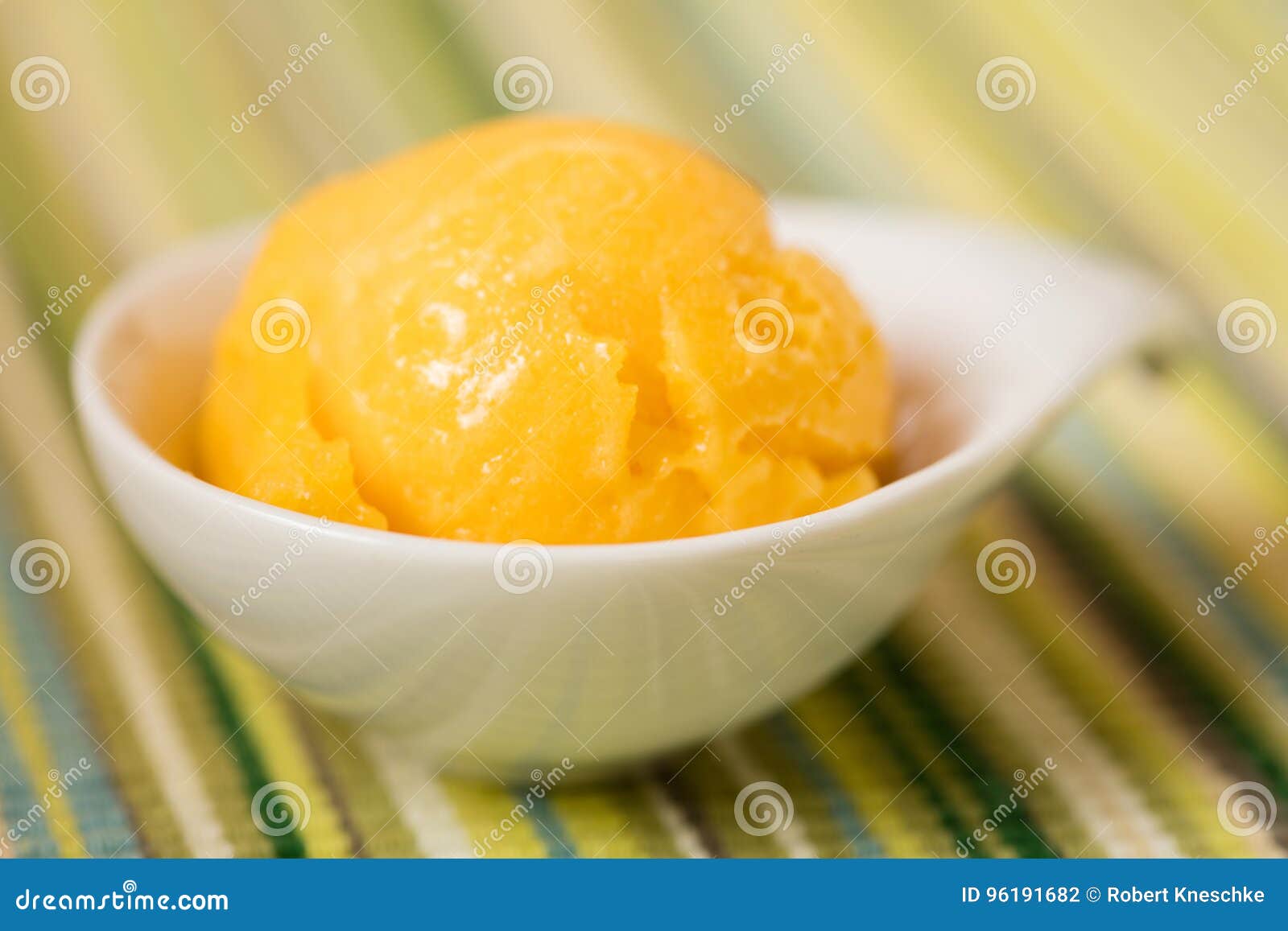 Mango Ice Cream Ball or Mango Sorbet Stock Photo - Image of sorbet ...