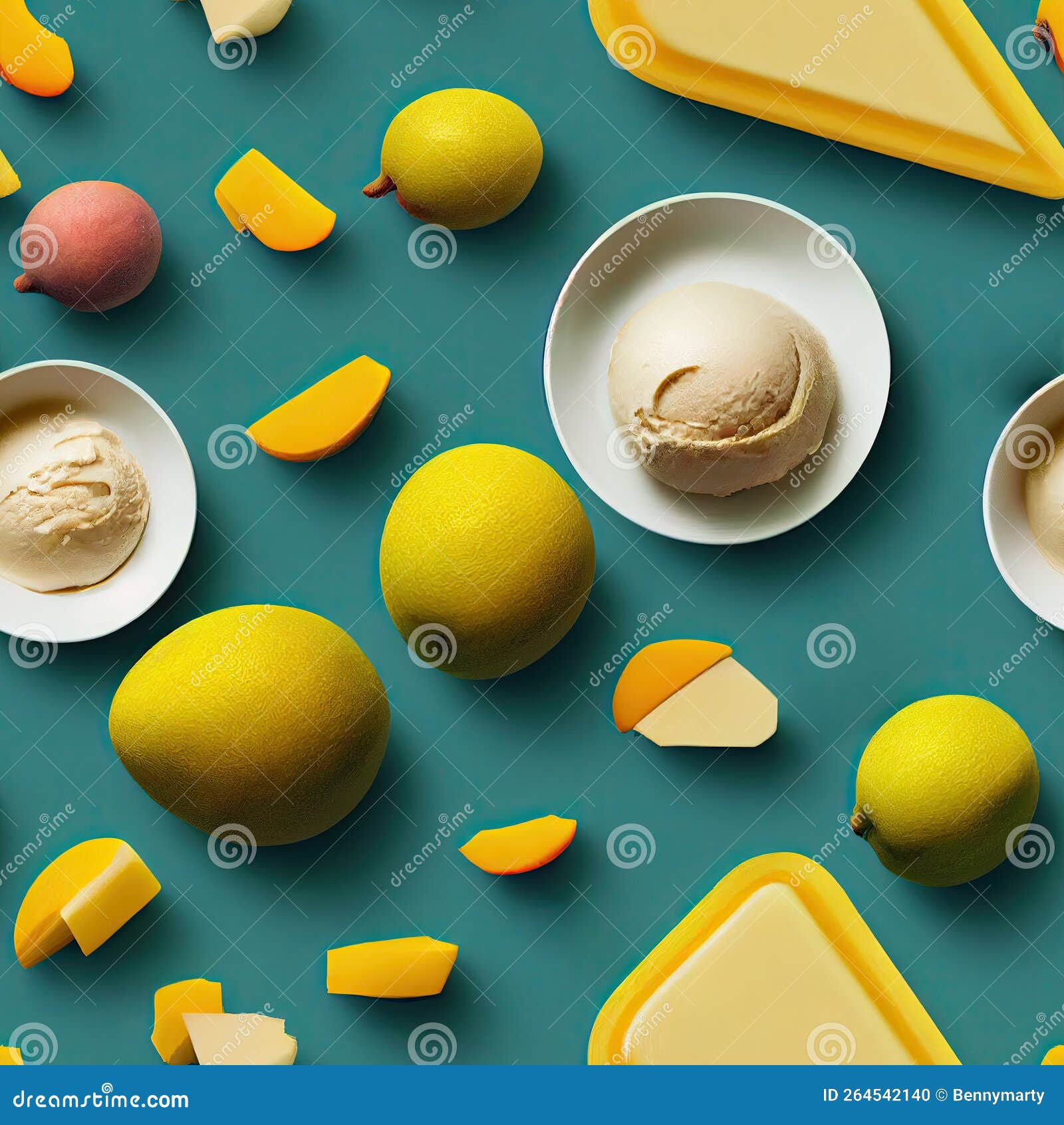 Mango Ice Cream on Seamless Texture Tile Stock Illustration ...