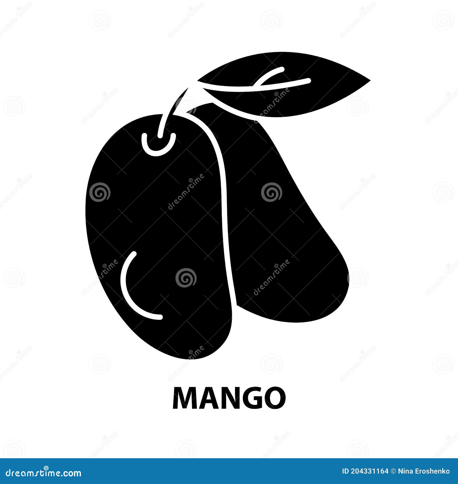 Mango Icon, Black Vector Sign with Editable Strokes, Concept ...