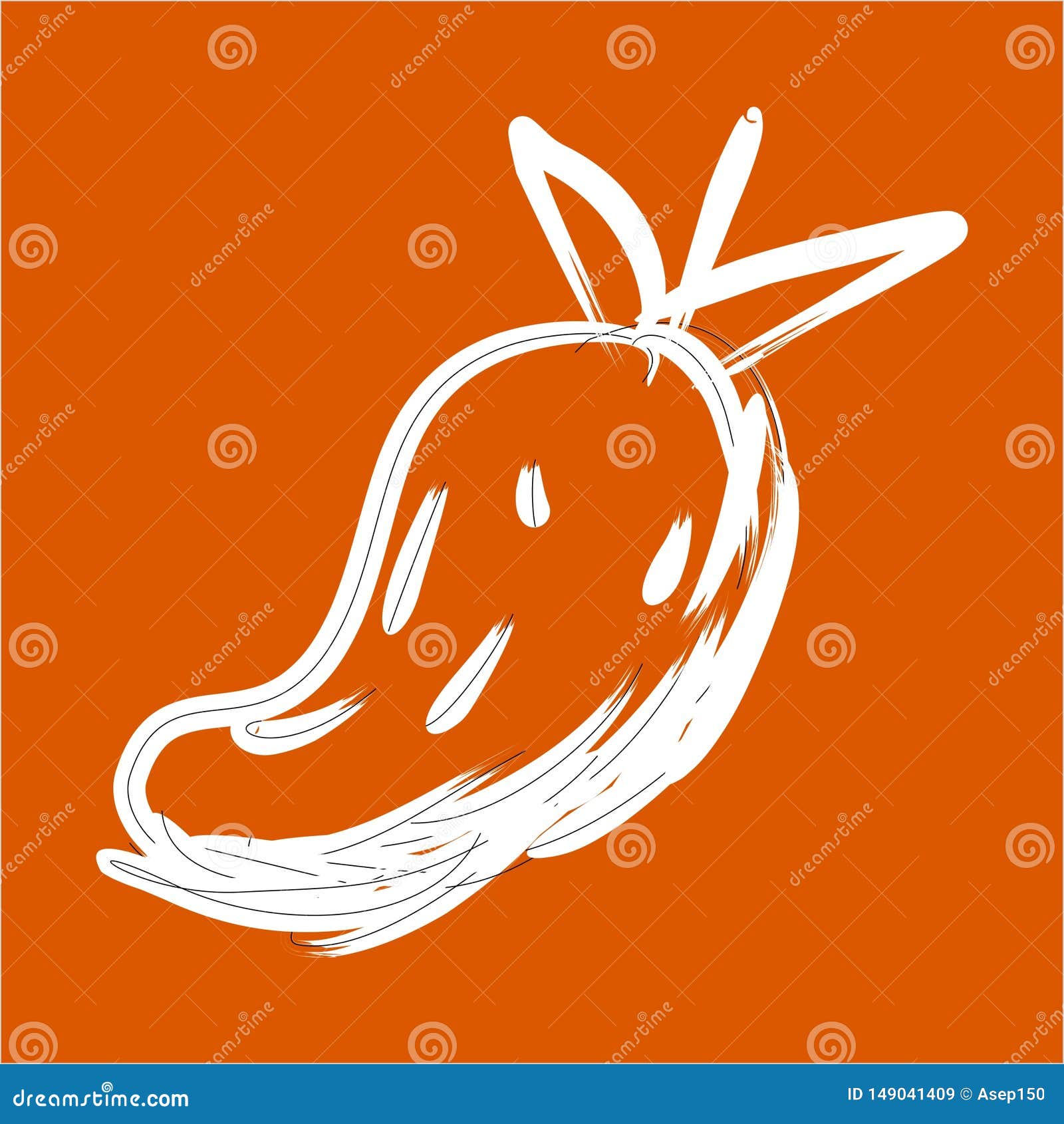 Mango Icon in Calligraphy Style Illustration Stock Vector ...