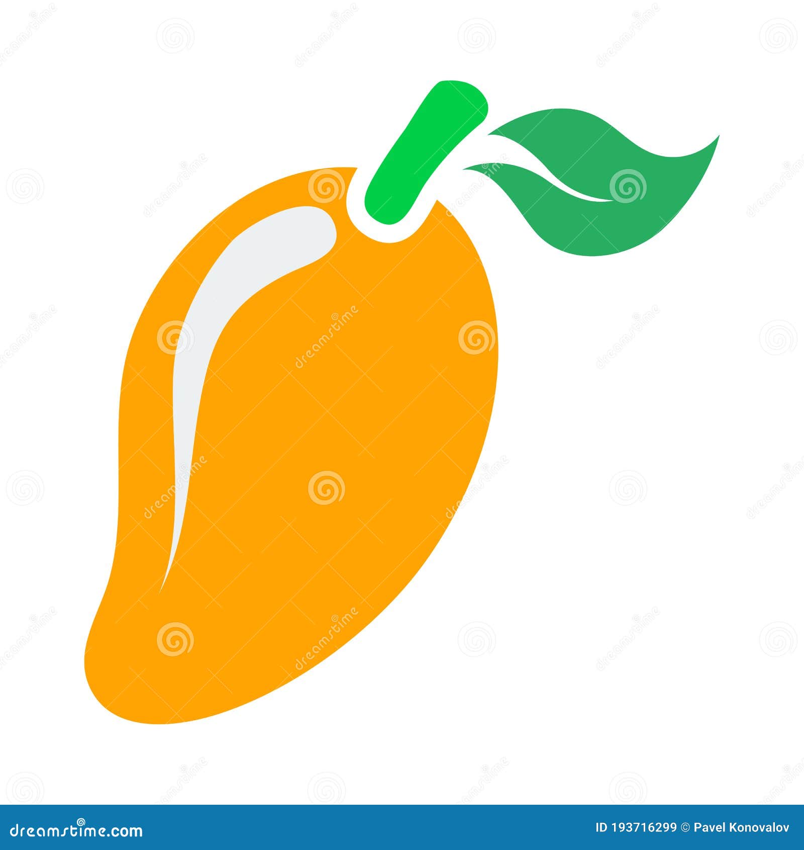 Mango Icon stock vector. Illustration of slice, green - 193716299