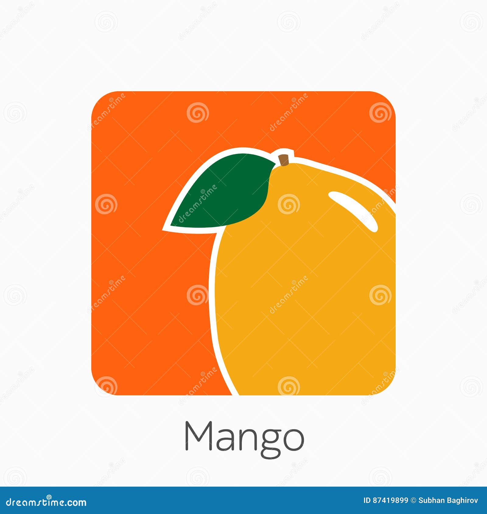 Mango Icon Simple Flat Vector Illustration. Fresh Mango Sign Stock ...