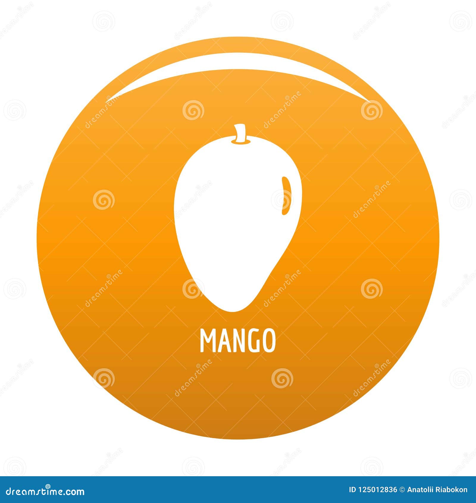Mango icon orange stock illustration. Illustration of nature - 125012836