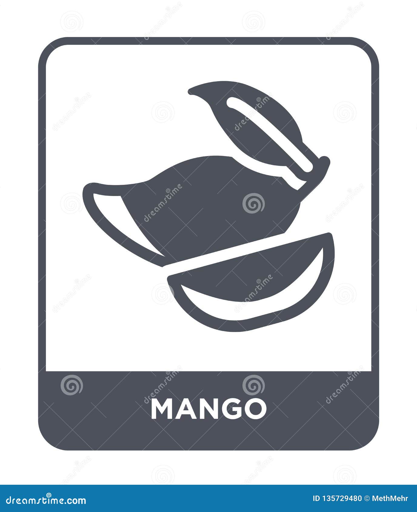Mango Icon in Trendy Design Style. Mango Icon Isolated on White ...