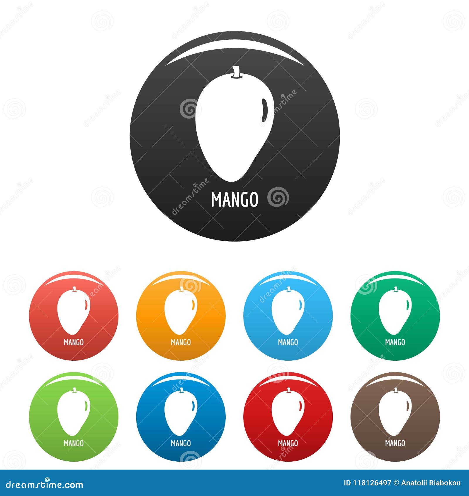 Mango Icons Set Color Vector Stock Vector - Illustration of summer ...