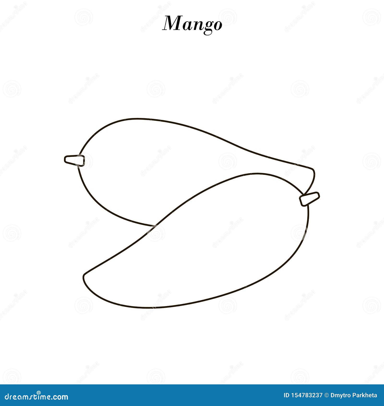 Mango illustration outline stock vector. Illustration of healthy ...