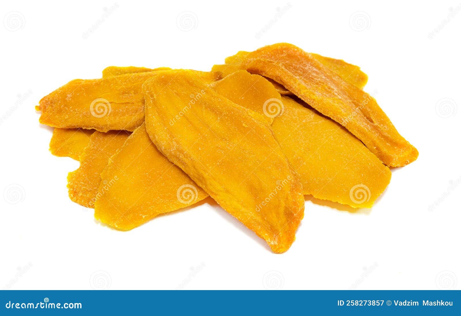 Mango Isolate. Pieces of Dried Mango on a White Background Close-up ...