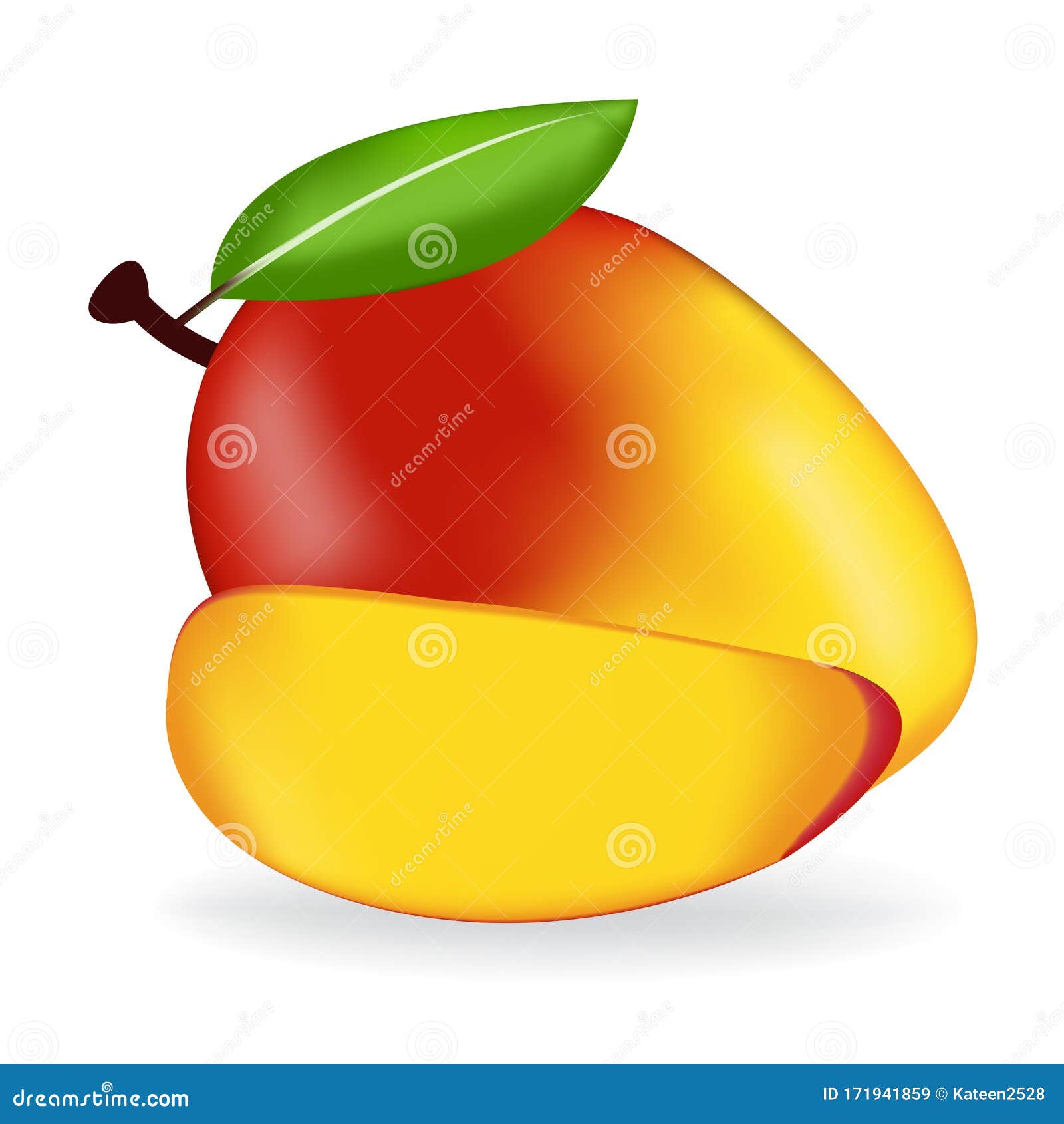 Mango Isolated on White Background As Package Design Composition Stock ...
