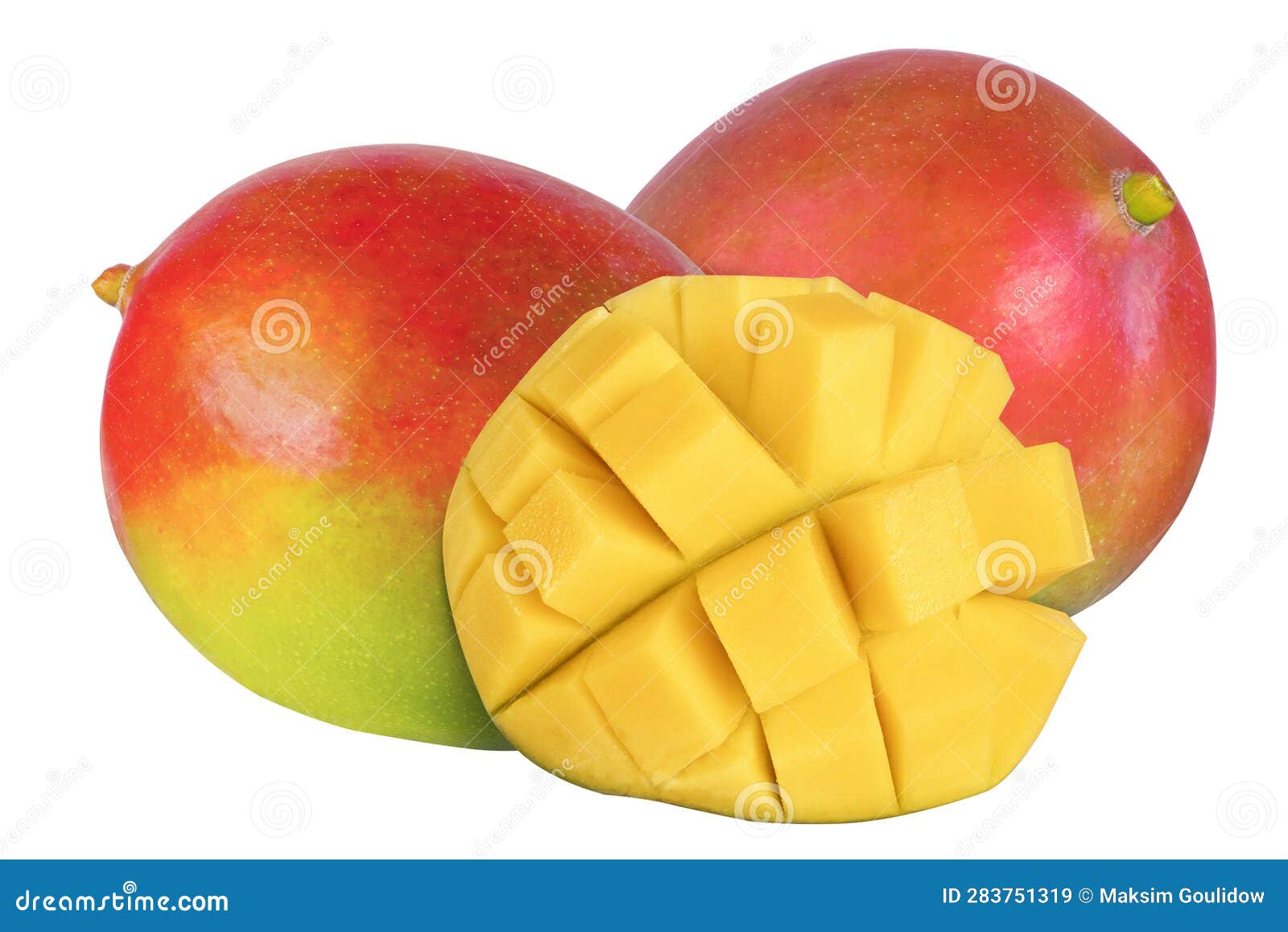 Mango on an Isolated White Background. Stock Image - Image of citrus ...