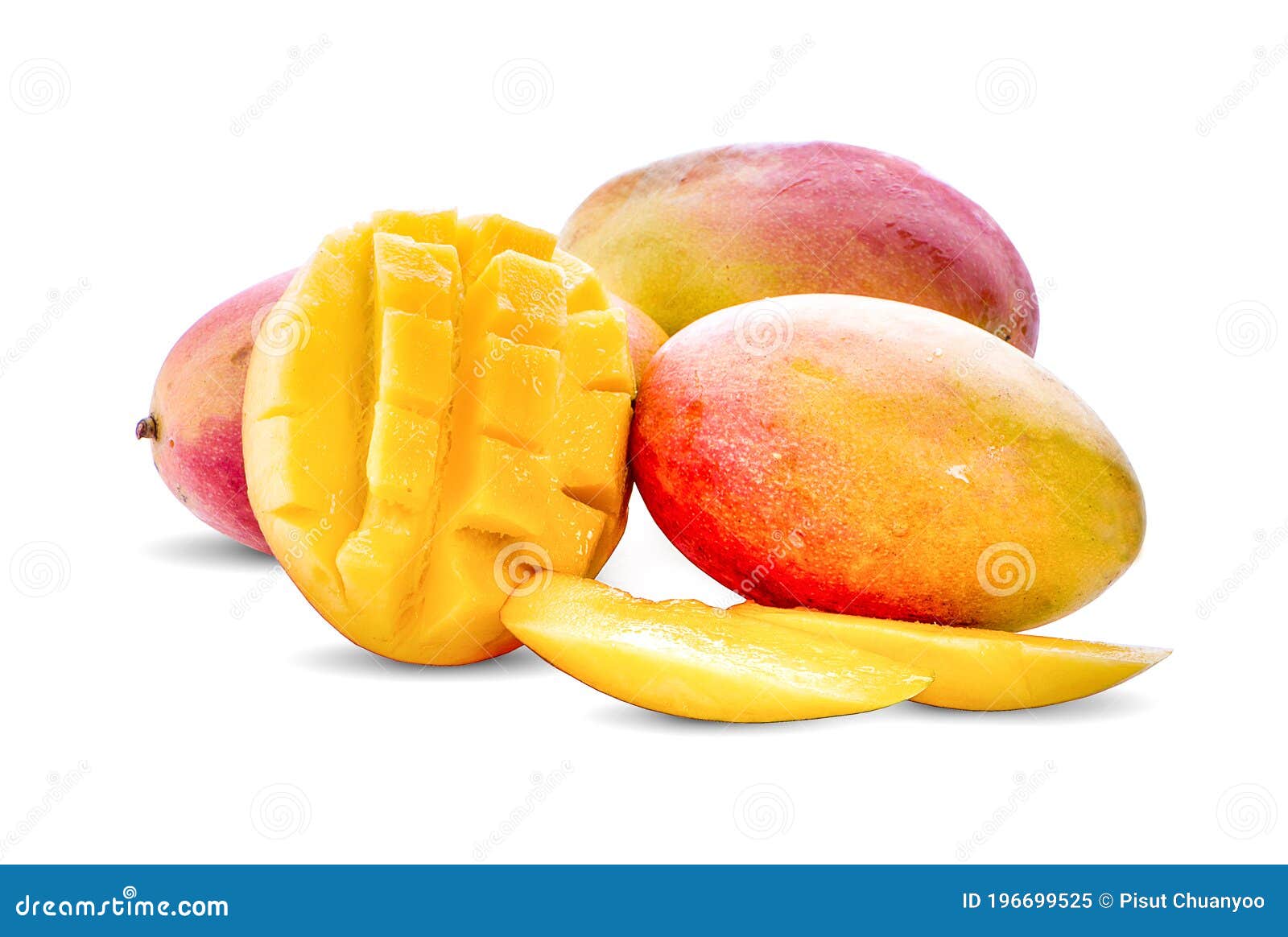 Mango Isolated on White Background Stock Image - Image of leaf ...