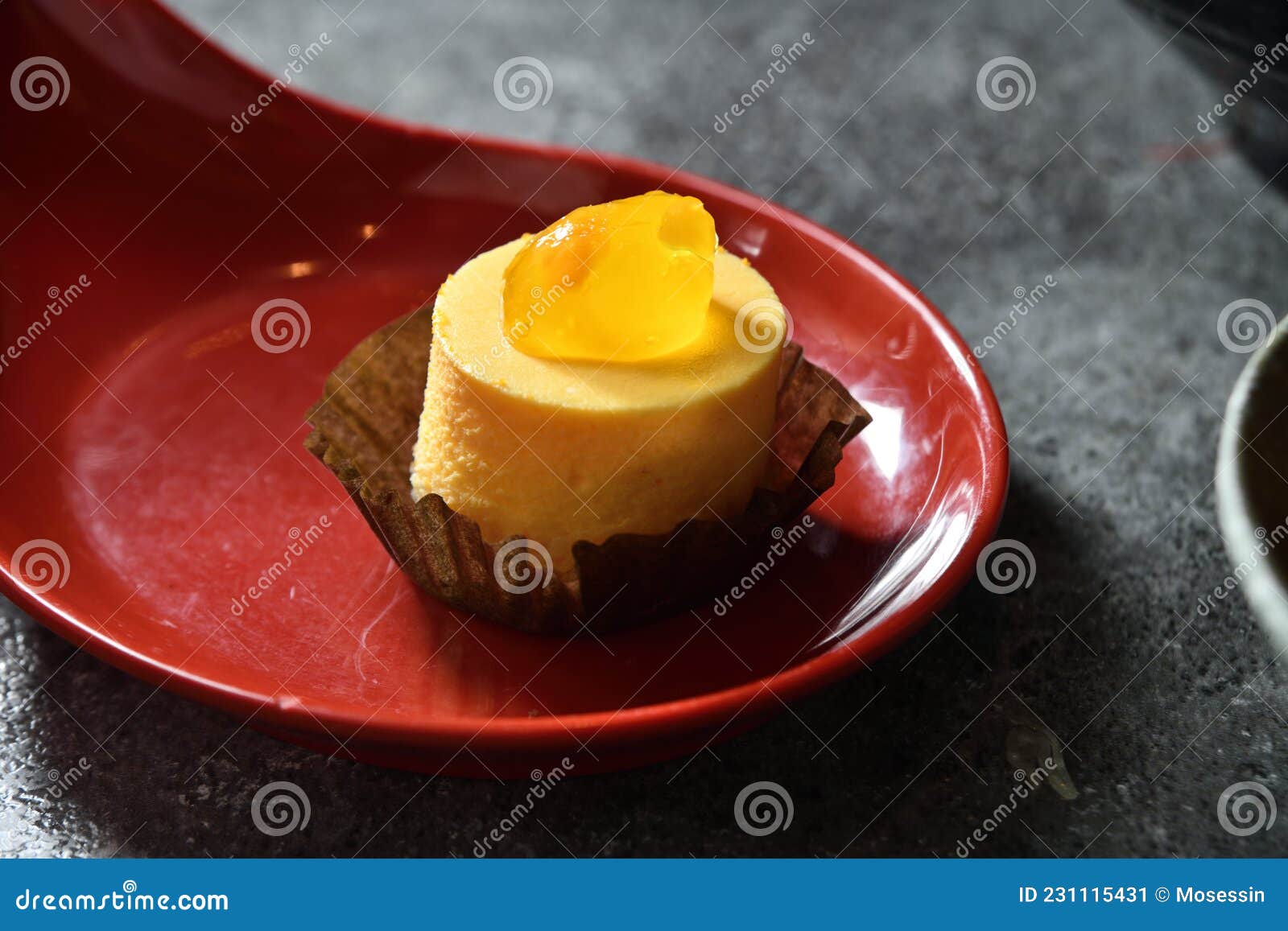 Mango jelly sponge cake stock image. Image of butter - 231115431