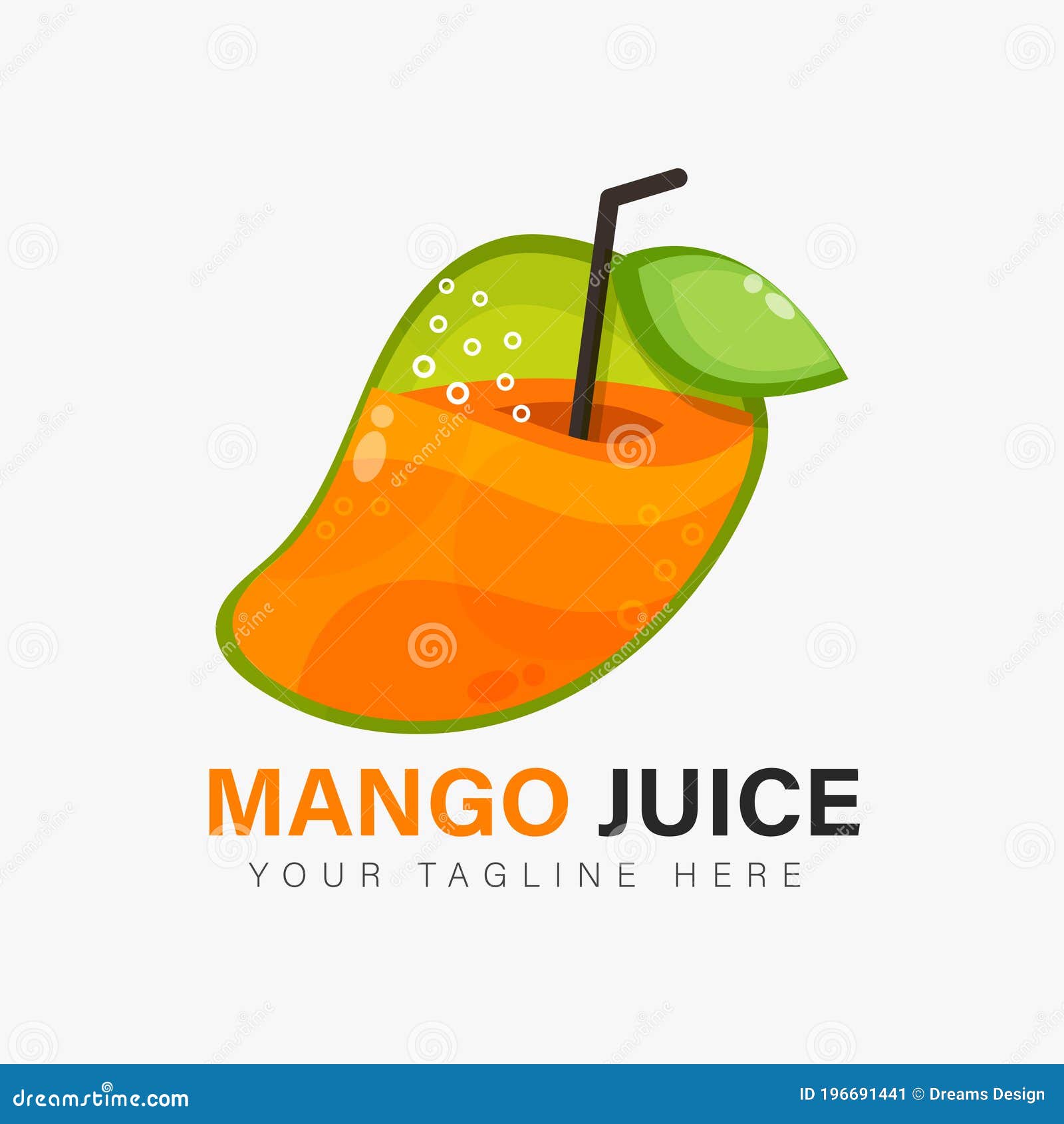 Mango juice logo design stock vector. Illustration of food - 196691441