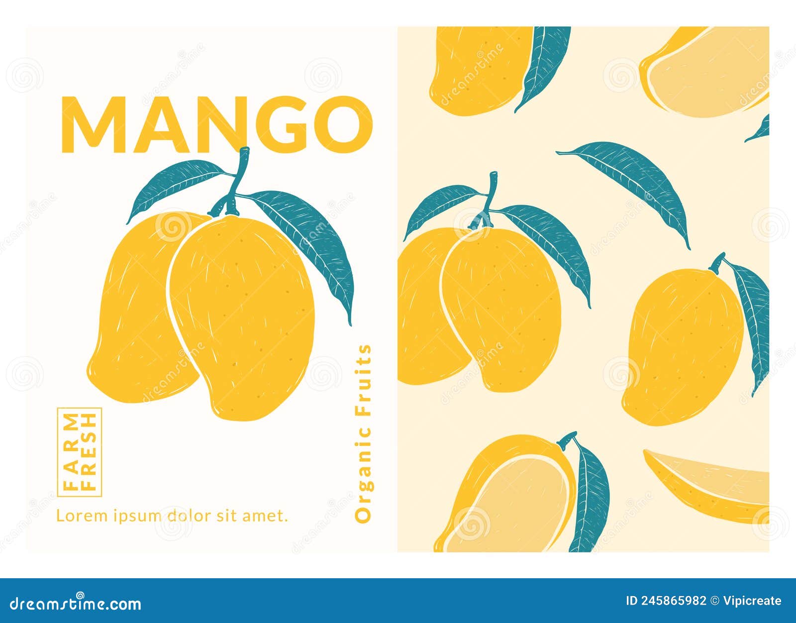 Mango Label Packaging Design Templates, Hand Drawn Style Vector ...