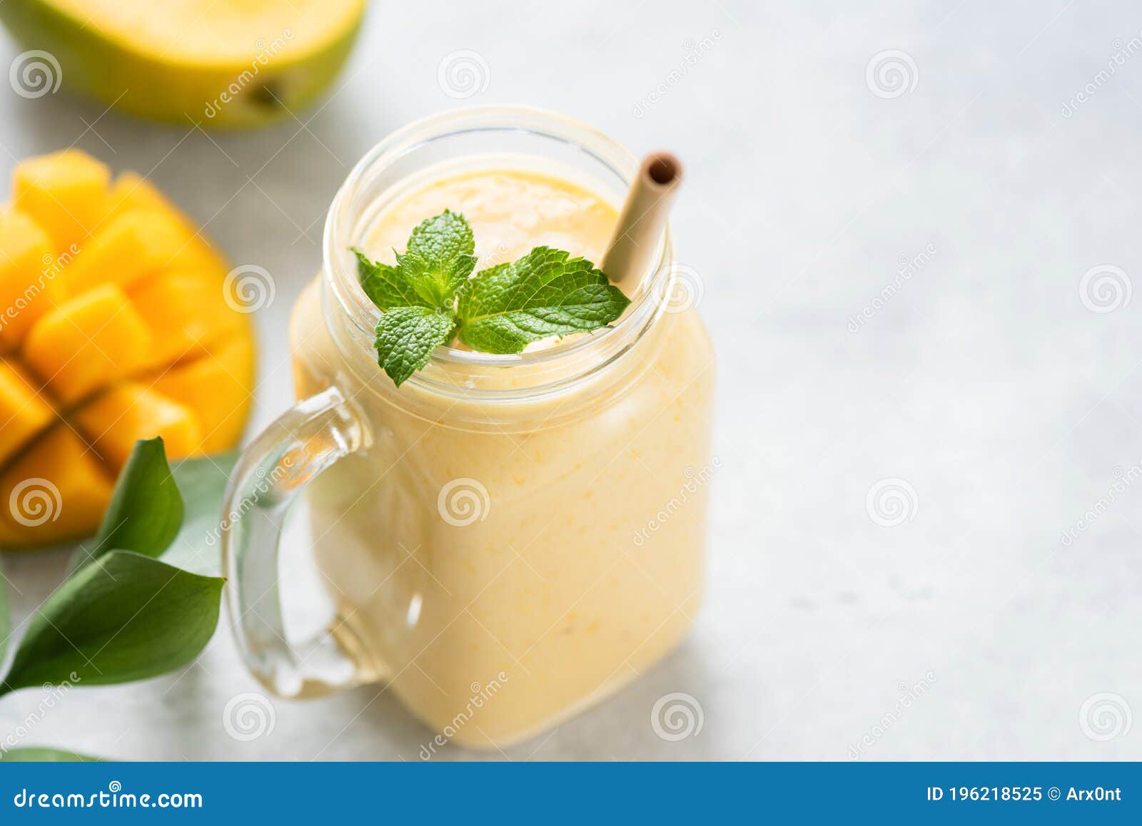 Mango lassi in a glass stock image. Image of delicious - 196218525