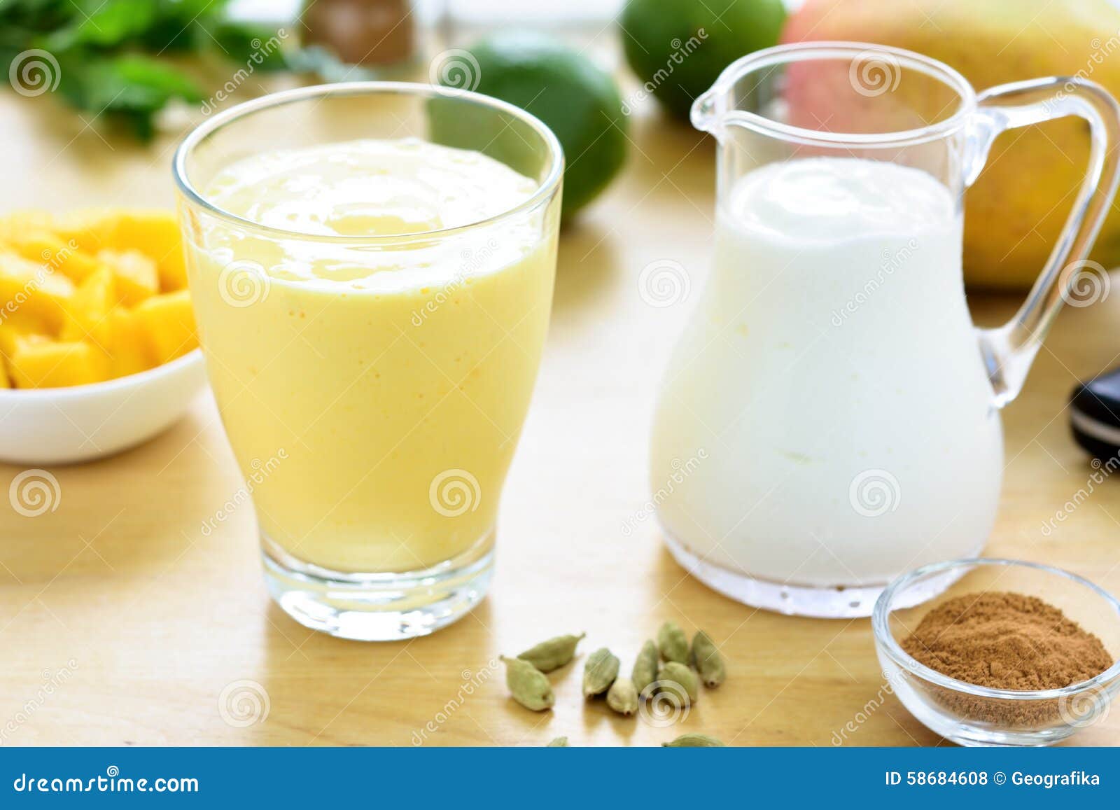 Mango Lassi Smoothie Drink. Stock Photo - Image of ingredient, indian ...