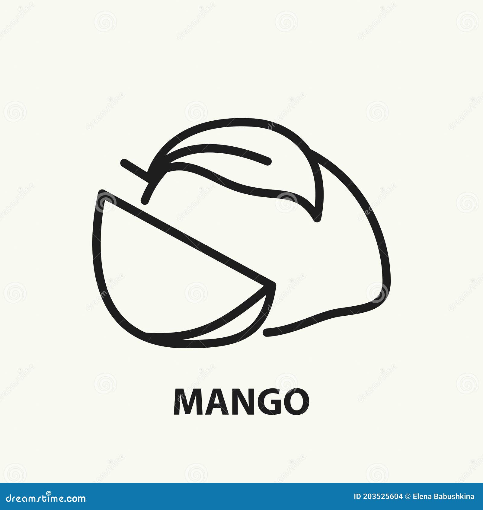 Mango with Leaf Icon. Fruit Symbol Stock Vector - Illustration of sign ...