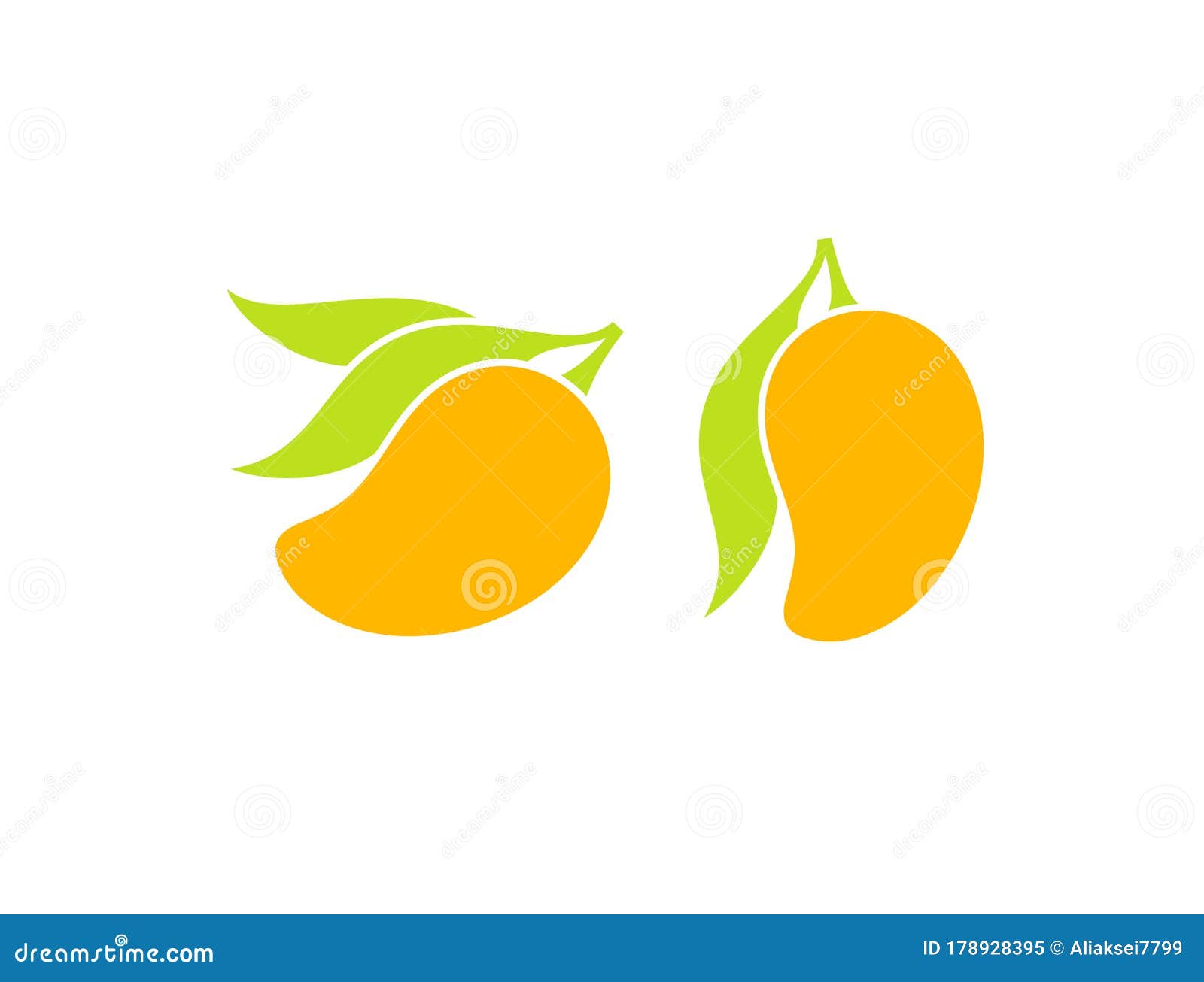 Mango with Leaves. Exotic Fruit Stock Vector - Illustration of leaves ...