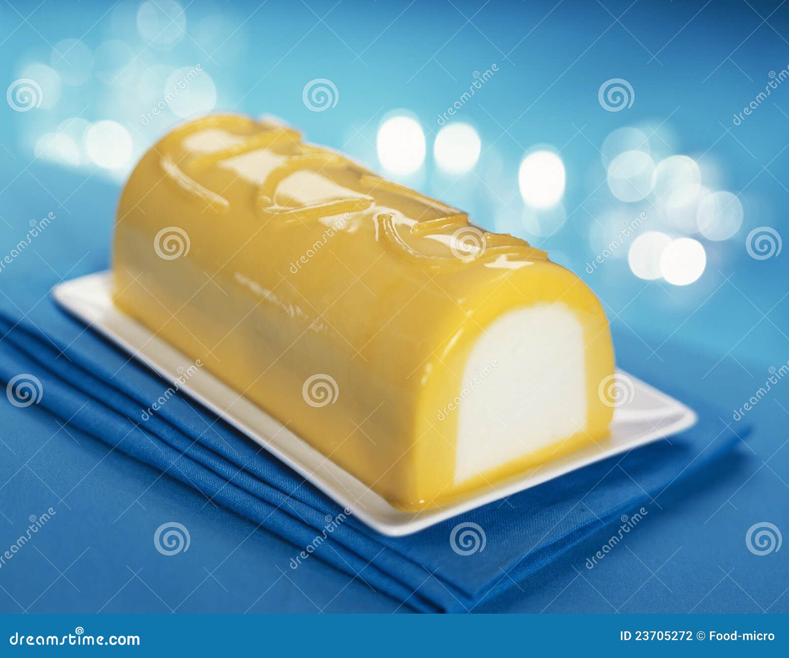 Mango-lemon Ice Cream Log Cake Stock Photo - Image of convivial, cheap ...
