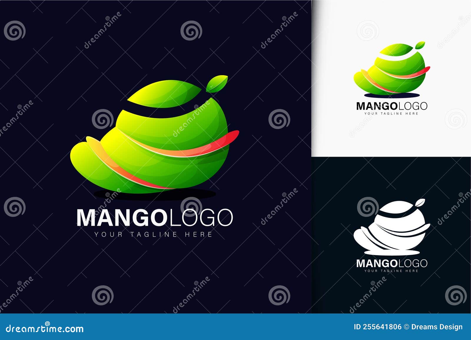 Mango Logo Design with Gradient Stock Vector - Illustration of gradient ...