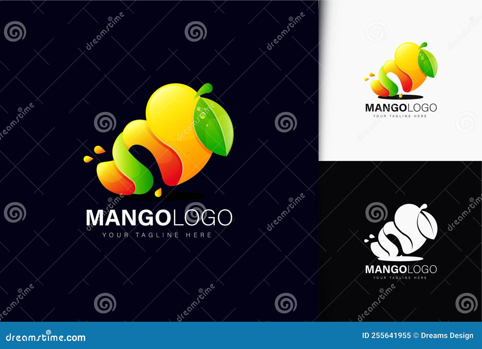 Mango Logo Design with Gradient Stock Vector - Illustration of symbol ...