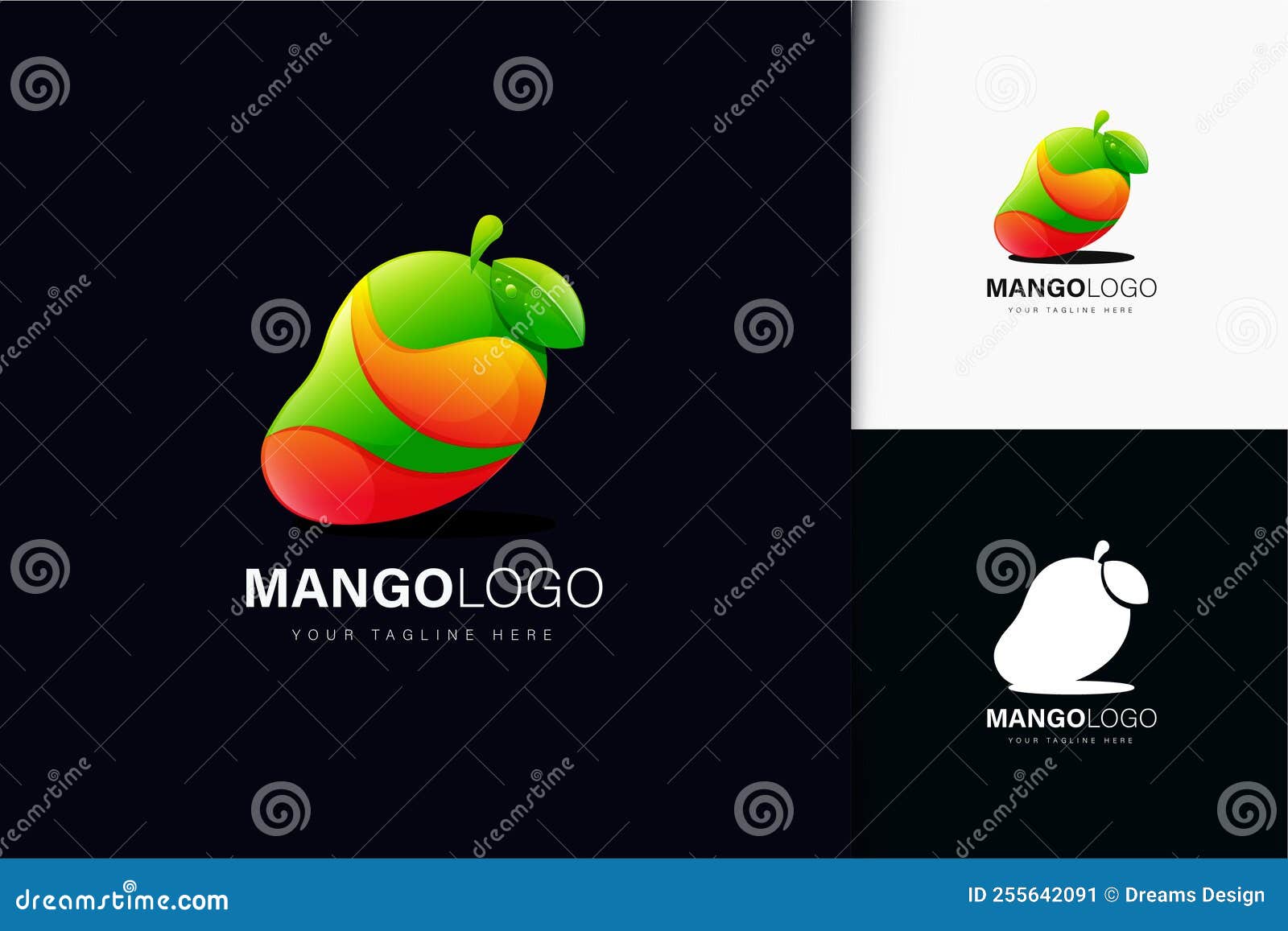 Mango Logo Design with Gradient Stock Vector - Illustration of sign ...