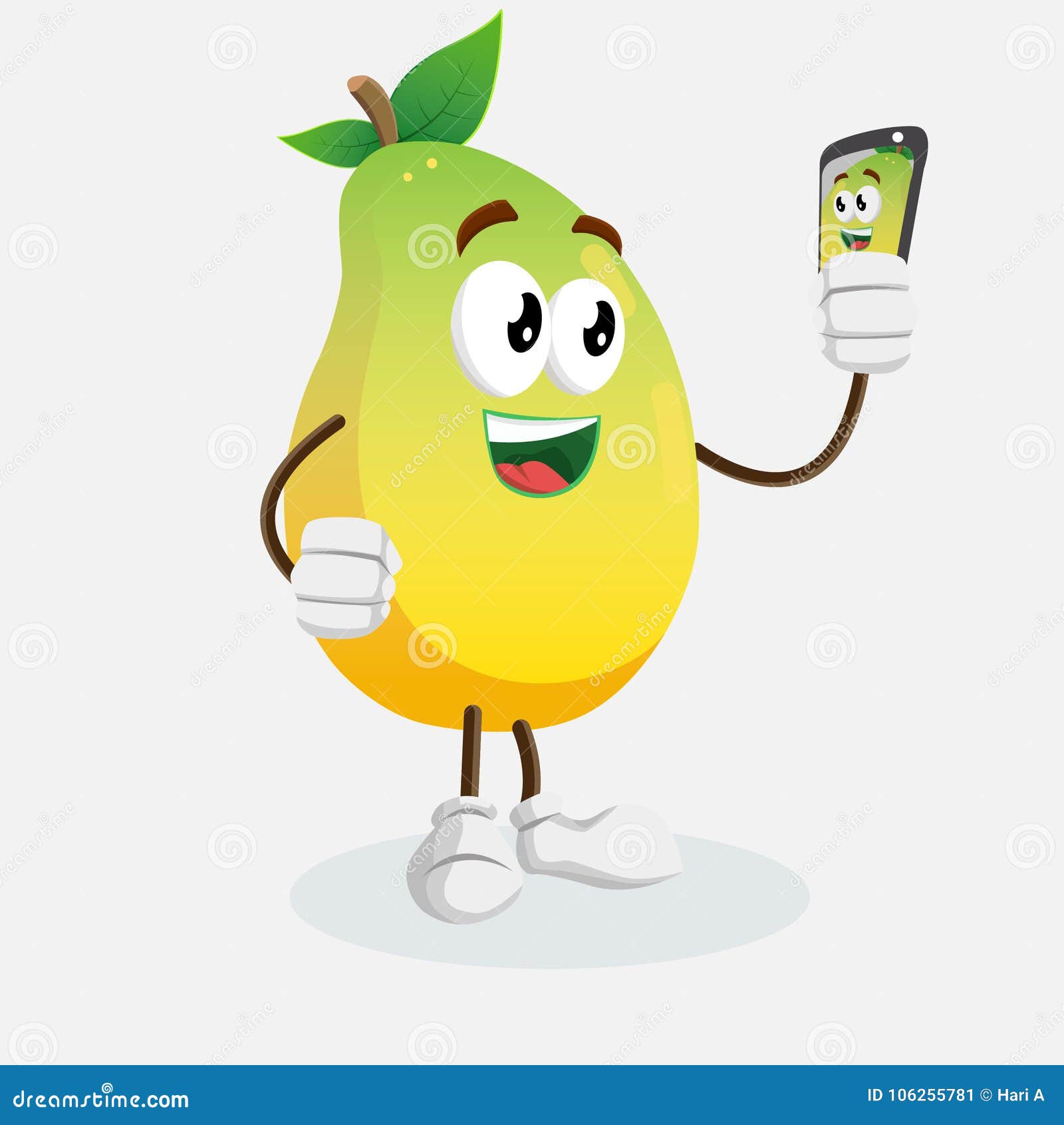 Mango Logo Mascot with Selfie Pose Stock Vector - Illustration of ...