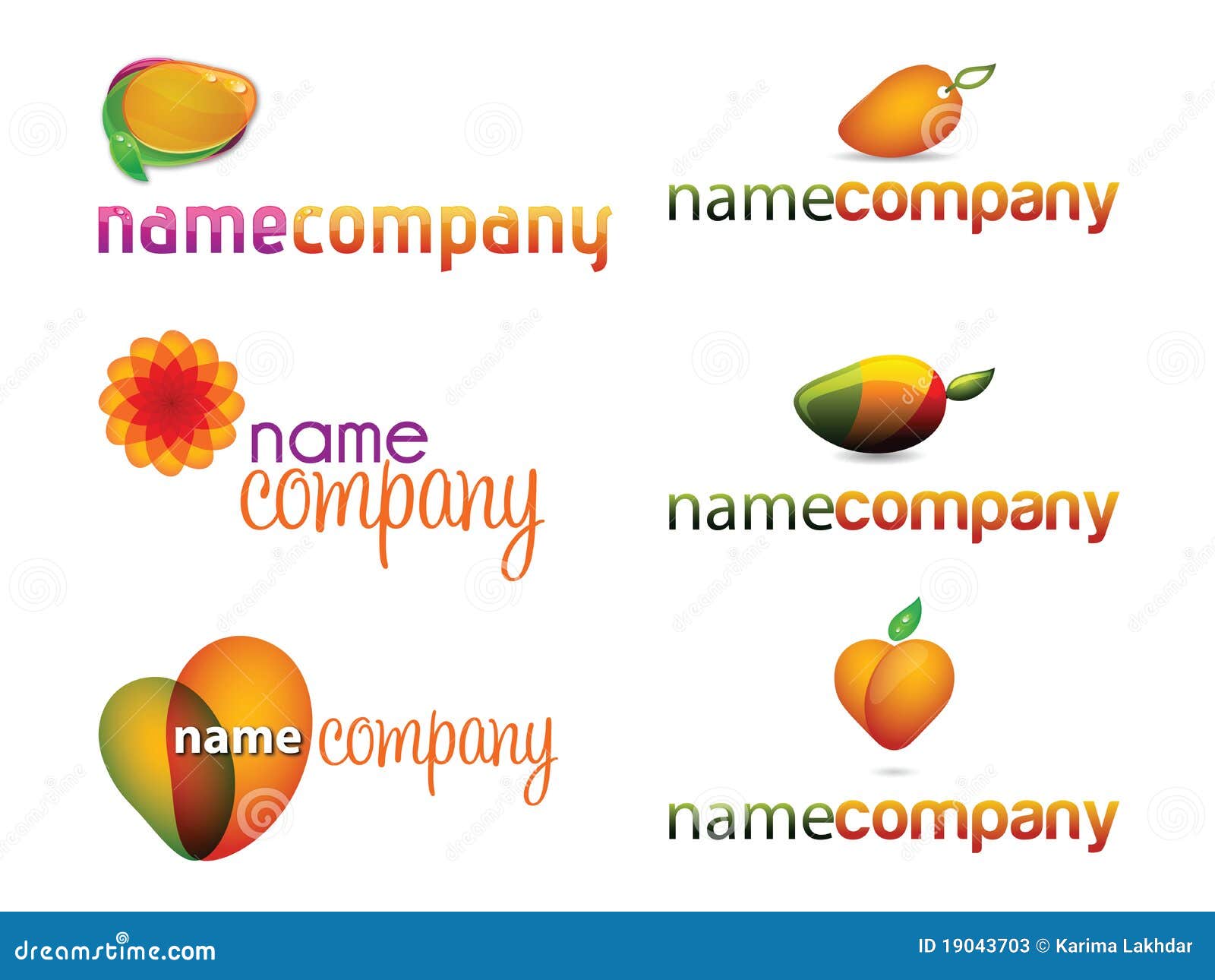 Mango Logos Collection stock vector. Illustration of bright - 19043703