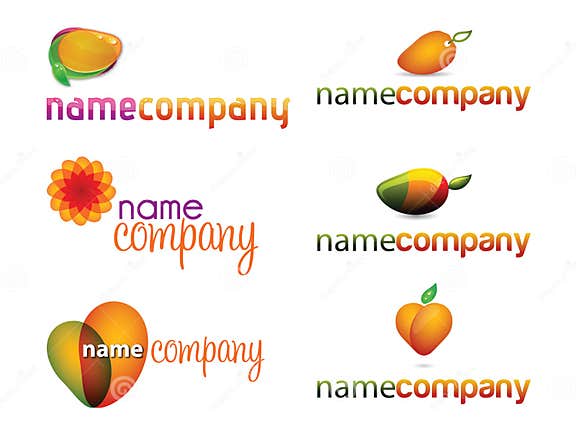Mango Logos Collection stock vector. Illustration of bright - 19043703