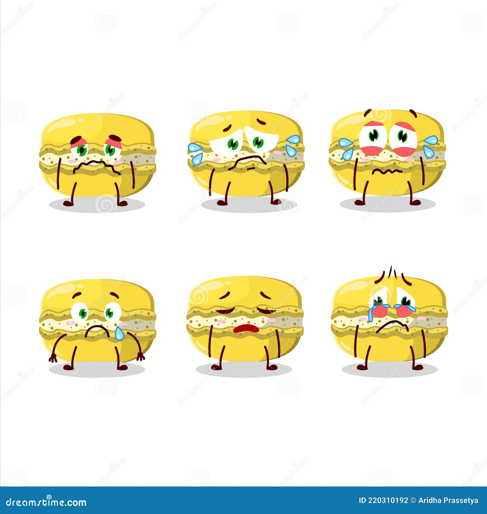 Mango Macaron Cartoon Character with Sad Expression Stock Vector ...