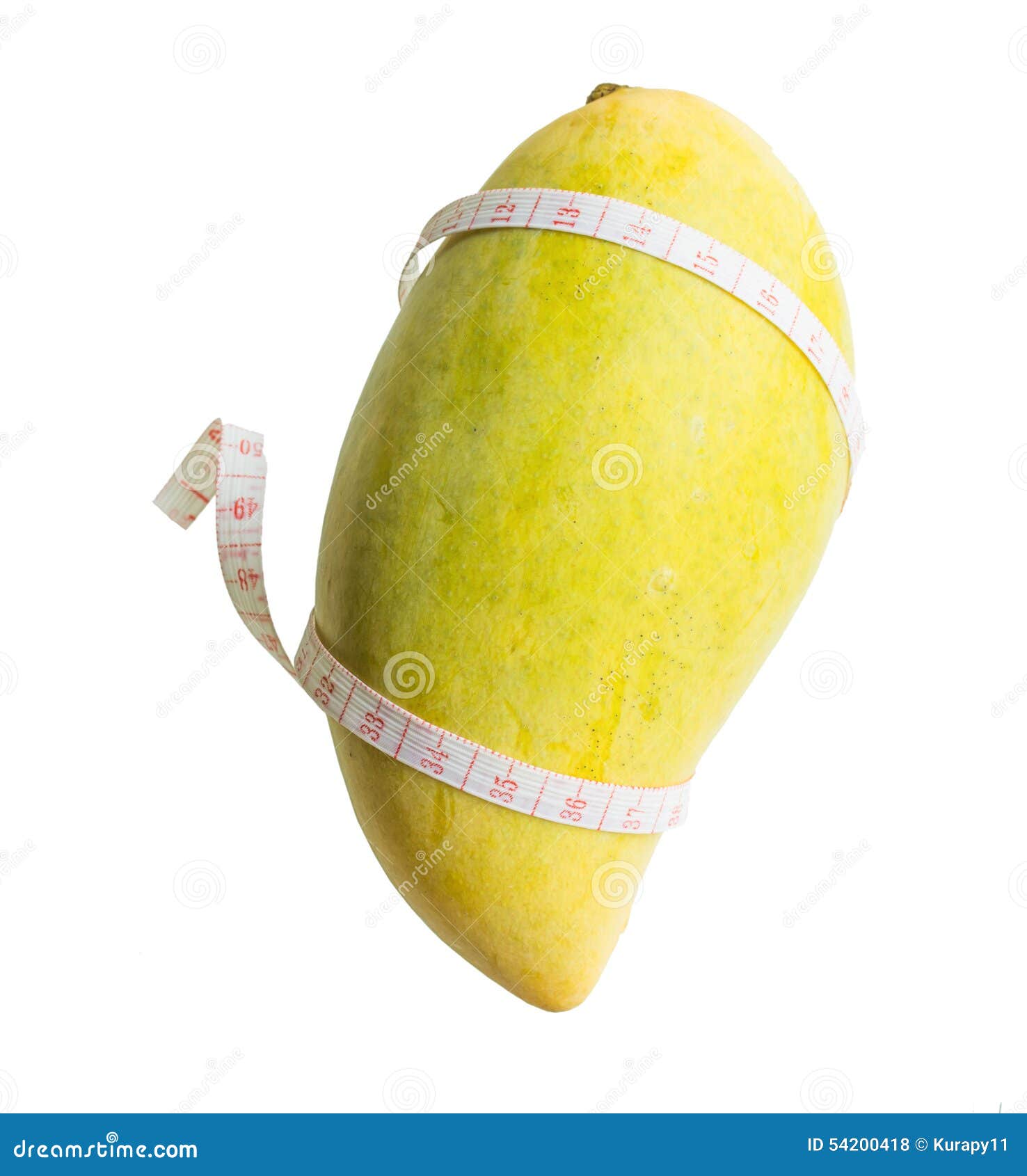 Mango with a Measuring Tape on White Stock Photo - Image of measure ...