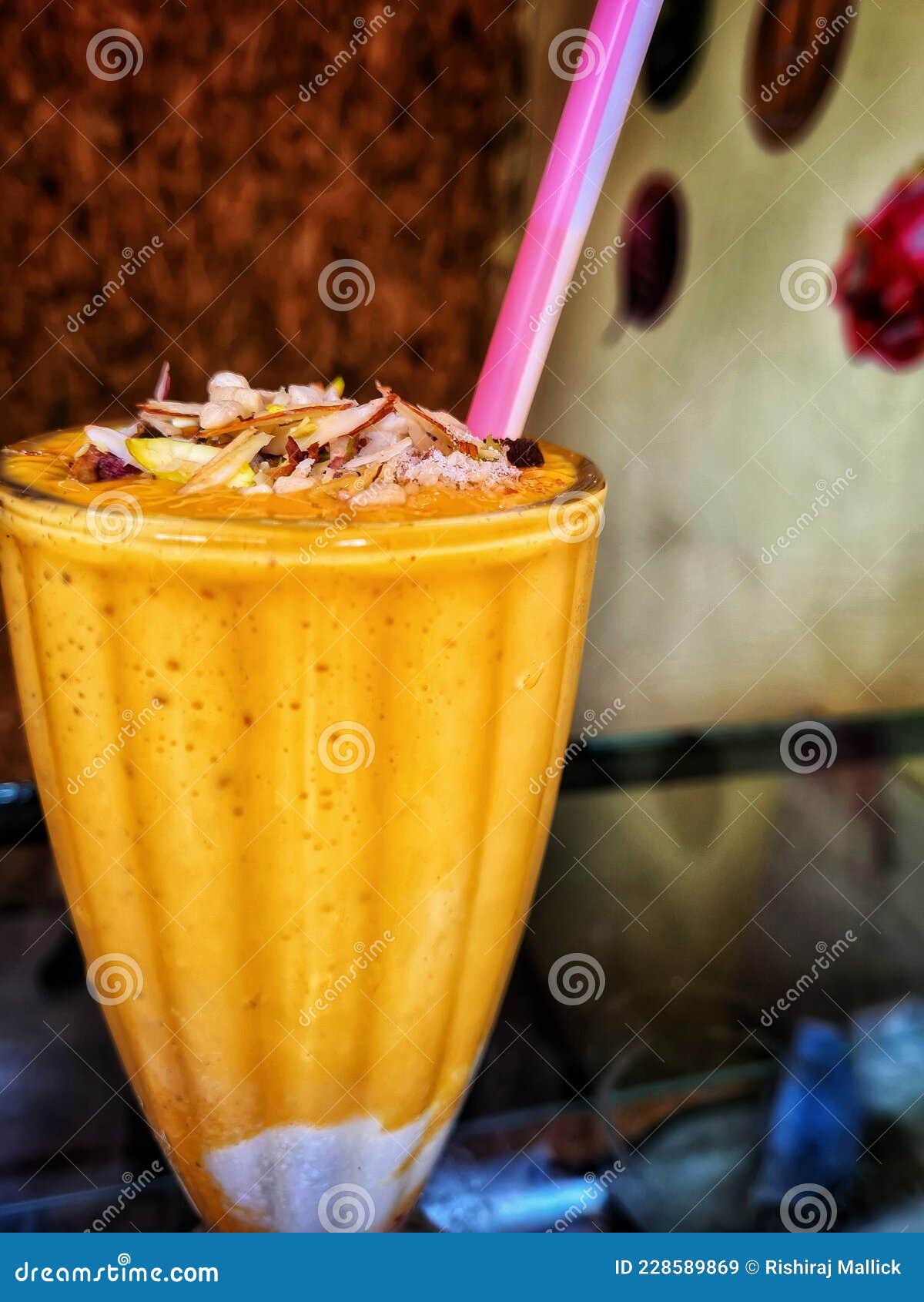 Mango Milkshake with Ice Cream Stock Image - Image of food, milkshake ...