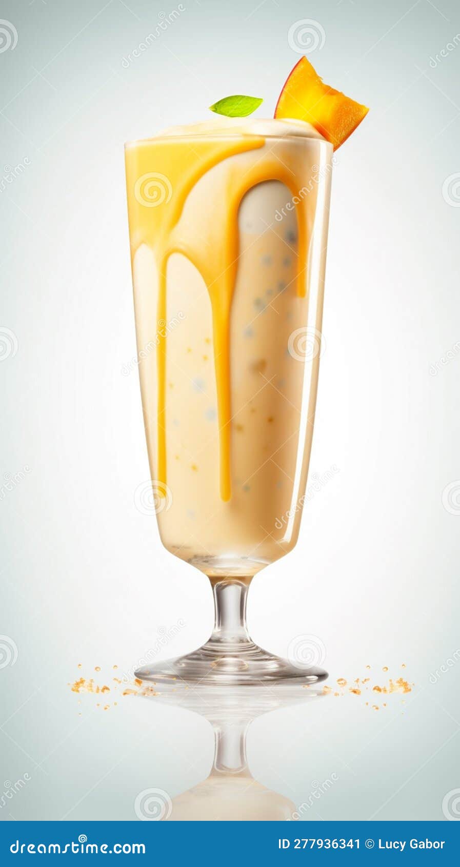 Mango Milkshake with Mango on Isolated Background Stock Illustration ...