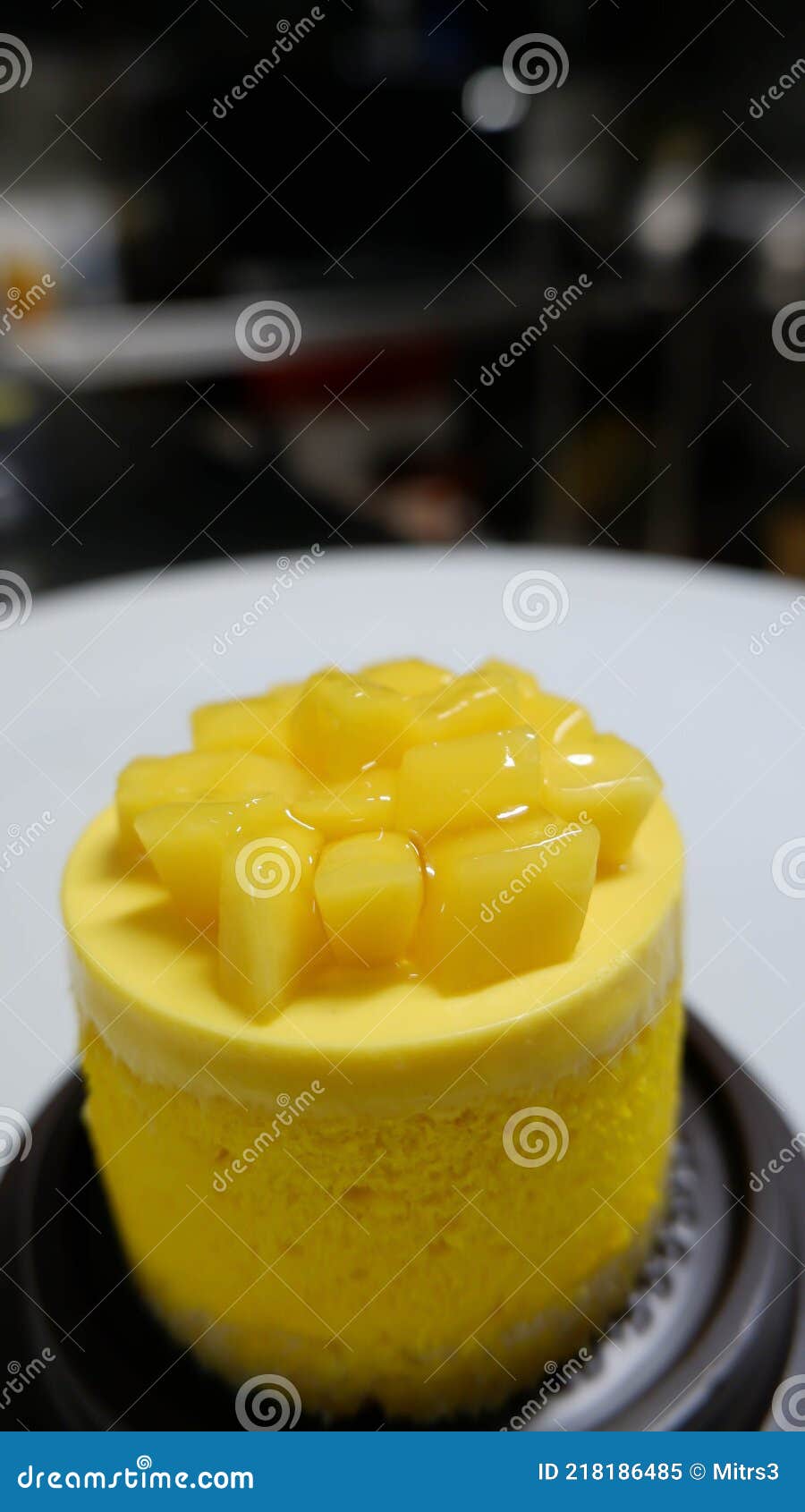 Mango Mousse on White Plate Stock Image - Image of orange, pastry ...