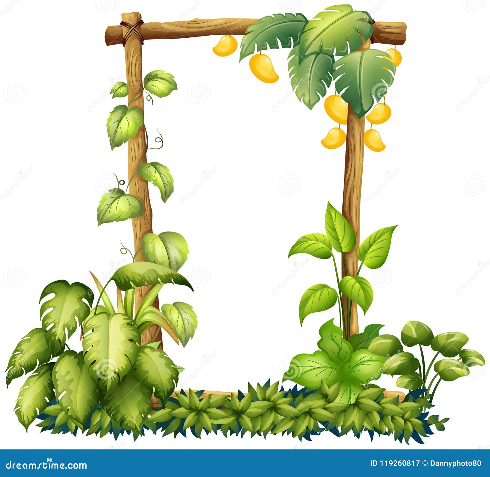 A Mango Nrtural Wooden Frame Stock Vector - Illustration of decoration ...