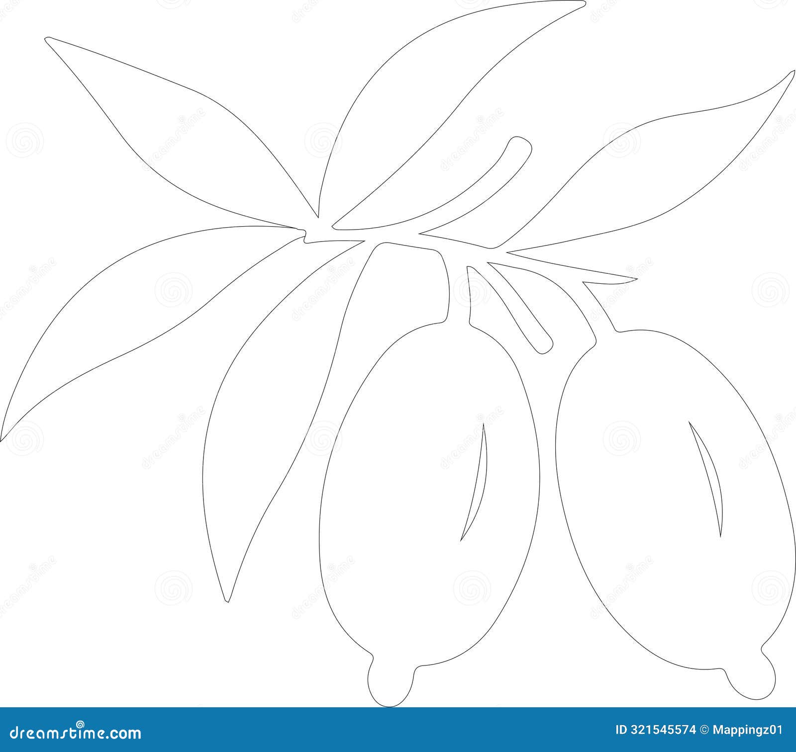 Mango Outline Silhouette Generative Ai Stock Vector - Illustration of ...