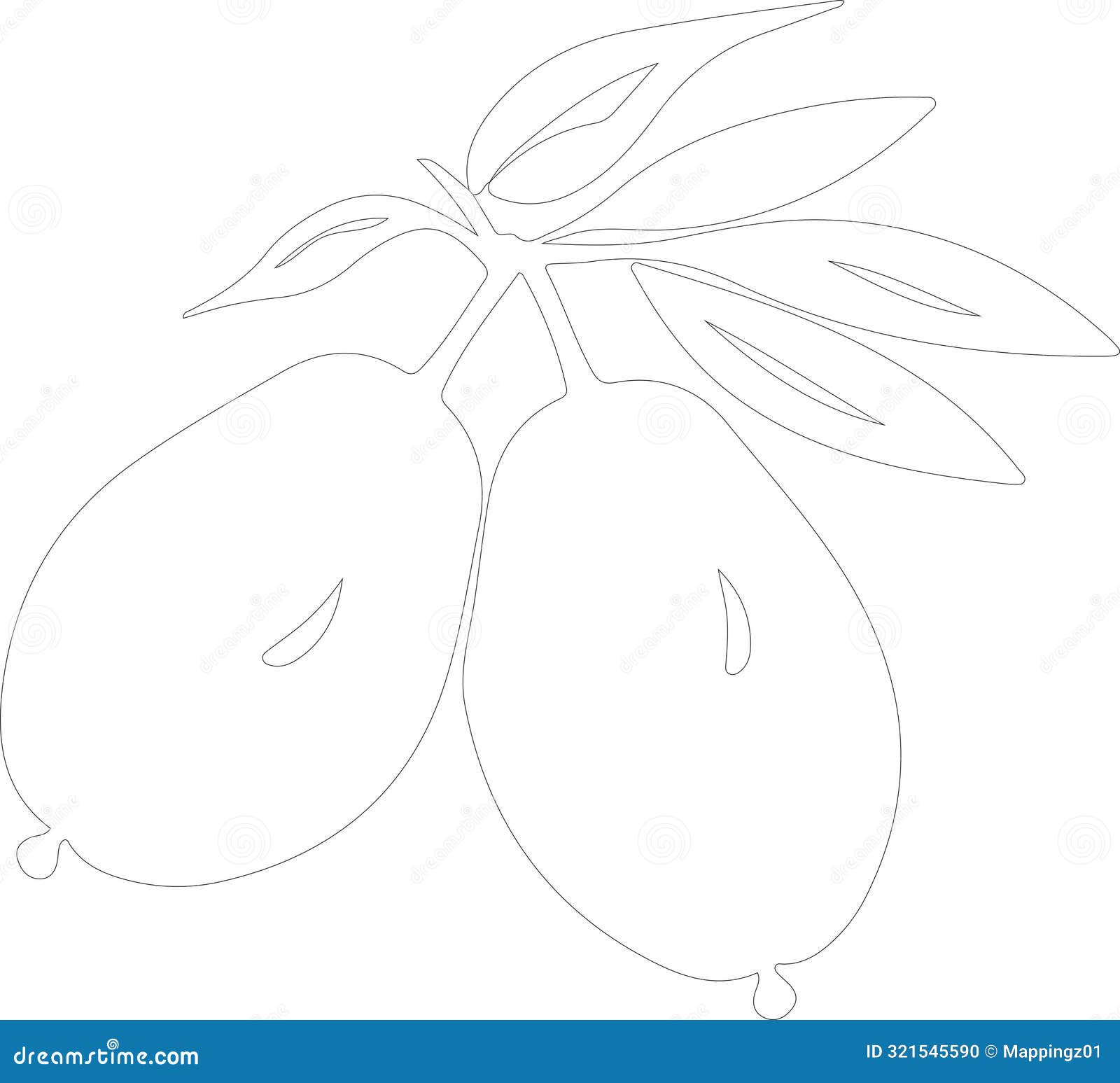 Mango Outline Silhouette Generative Ai Stock Vector - Illustration of ...