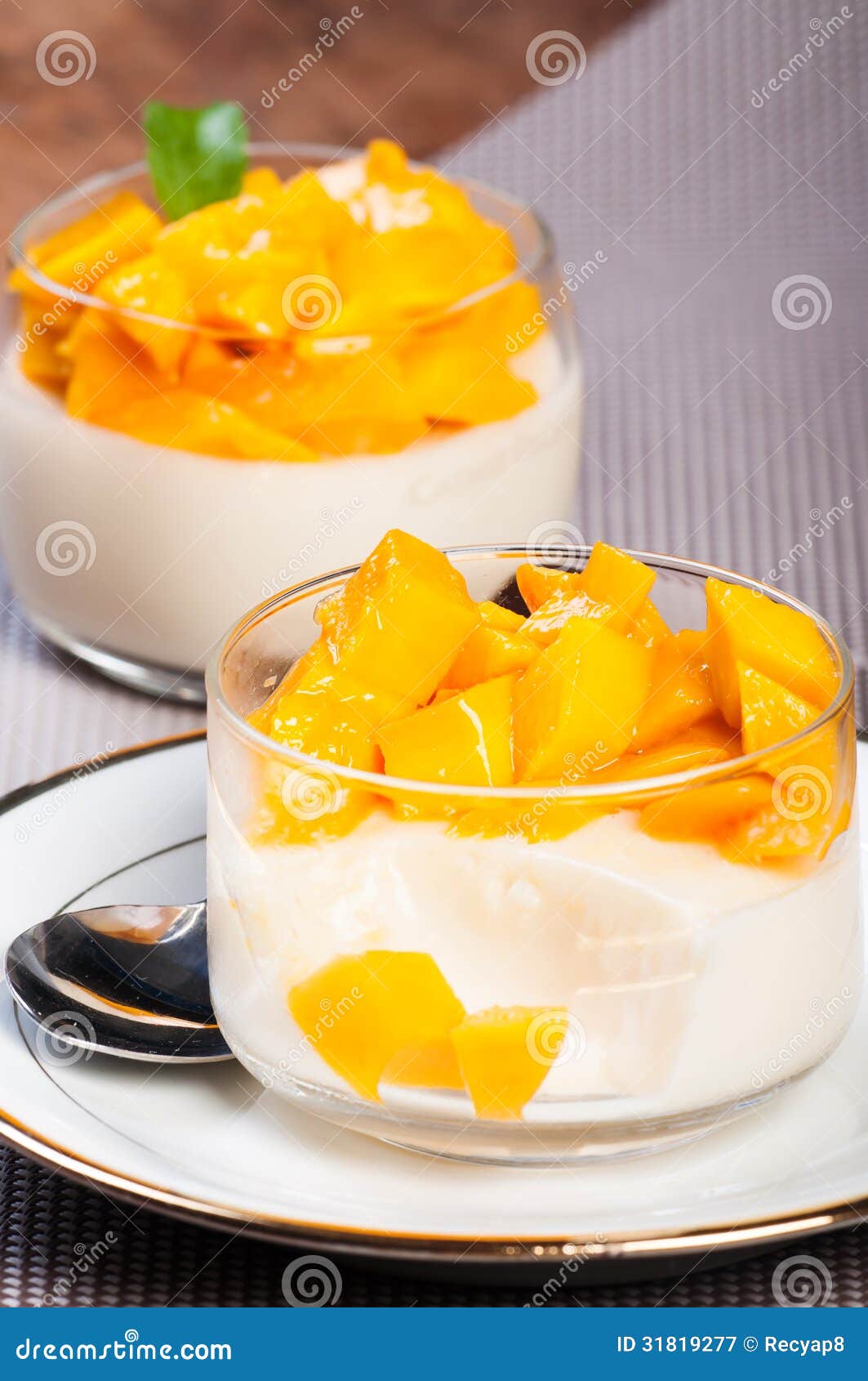 Mango panna cotta stock image. Image of breakfast, italian - 31819277
