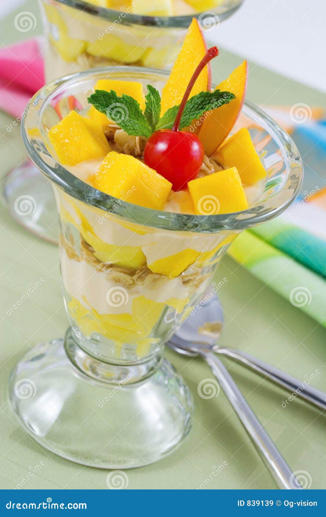Mango parfait stock image. Image of leaf, mint, diet, sweet - 839139