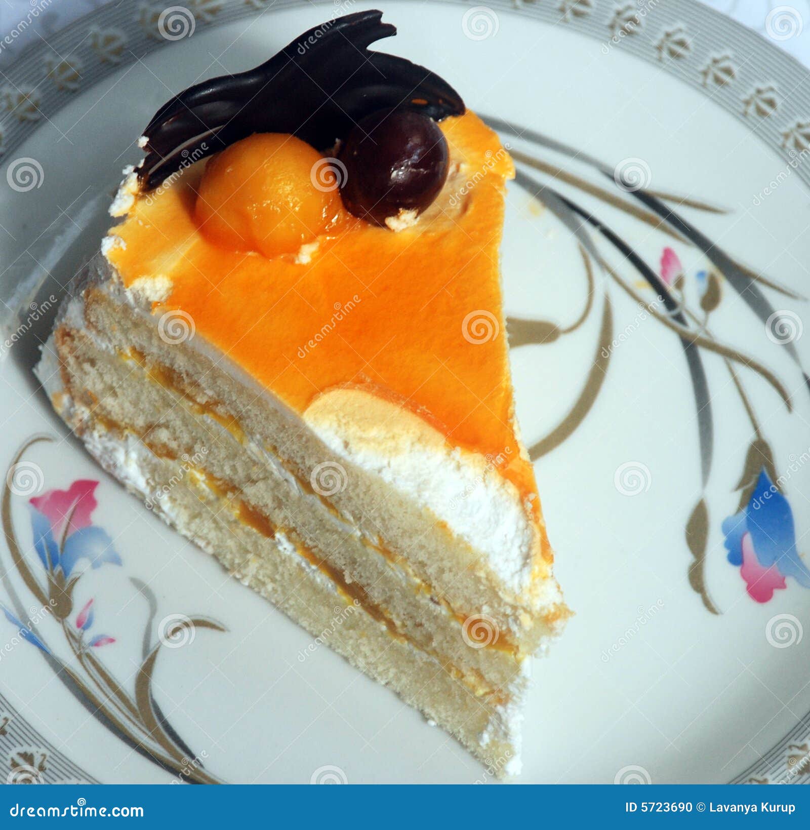 Mango pastry stock photo. Image of plate, slice, layer - 5723690