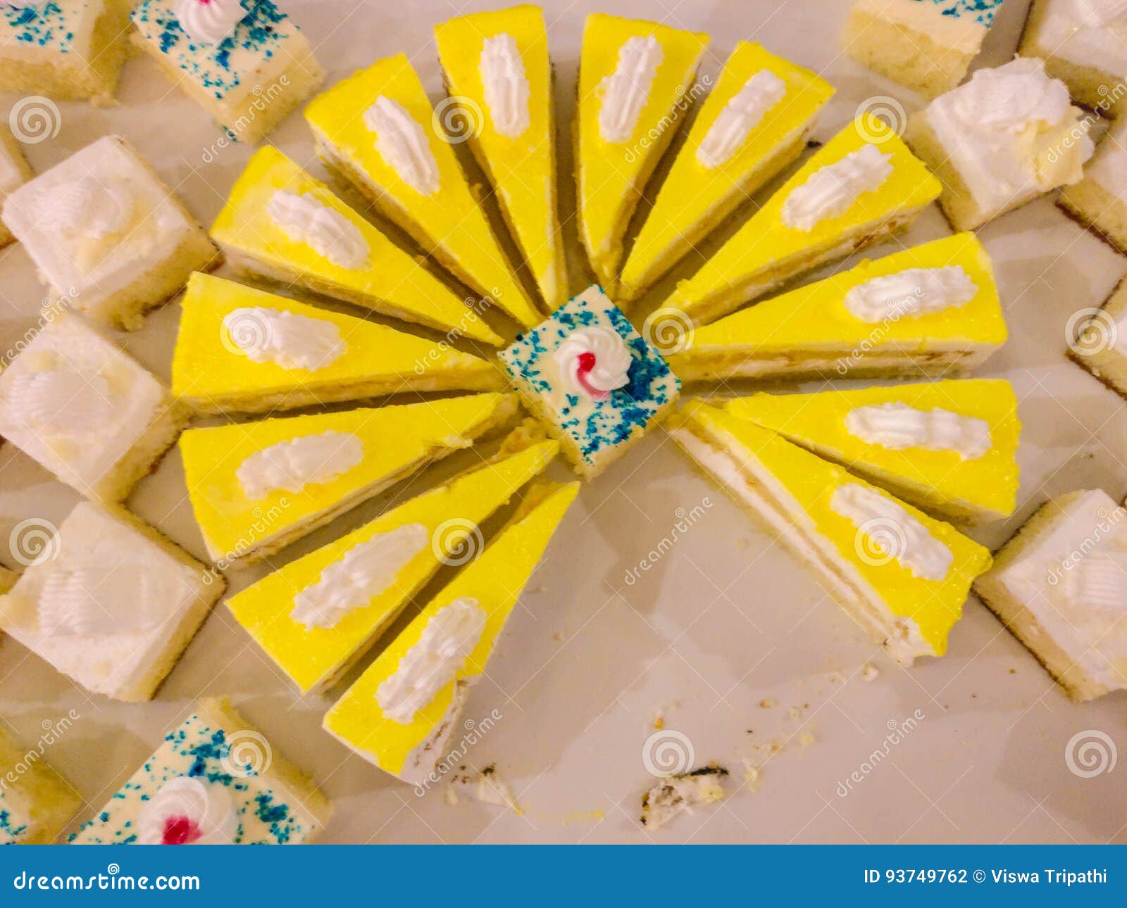 Mango Pastry Served at Marriage Stock Photo - Image of cake, mango ...