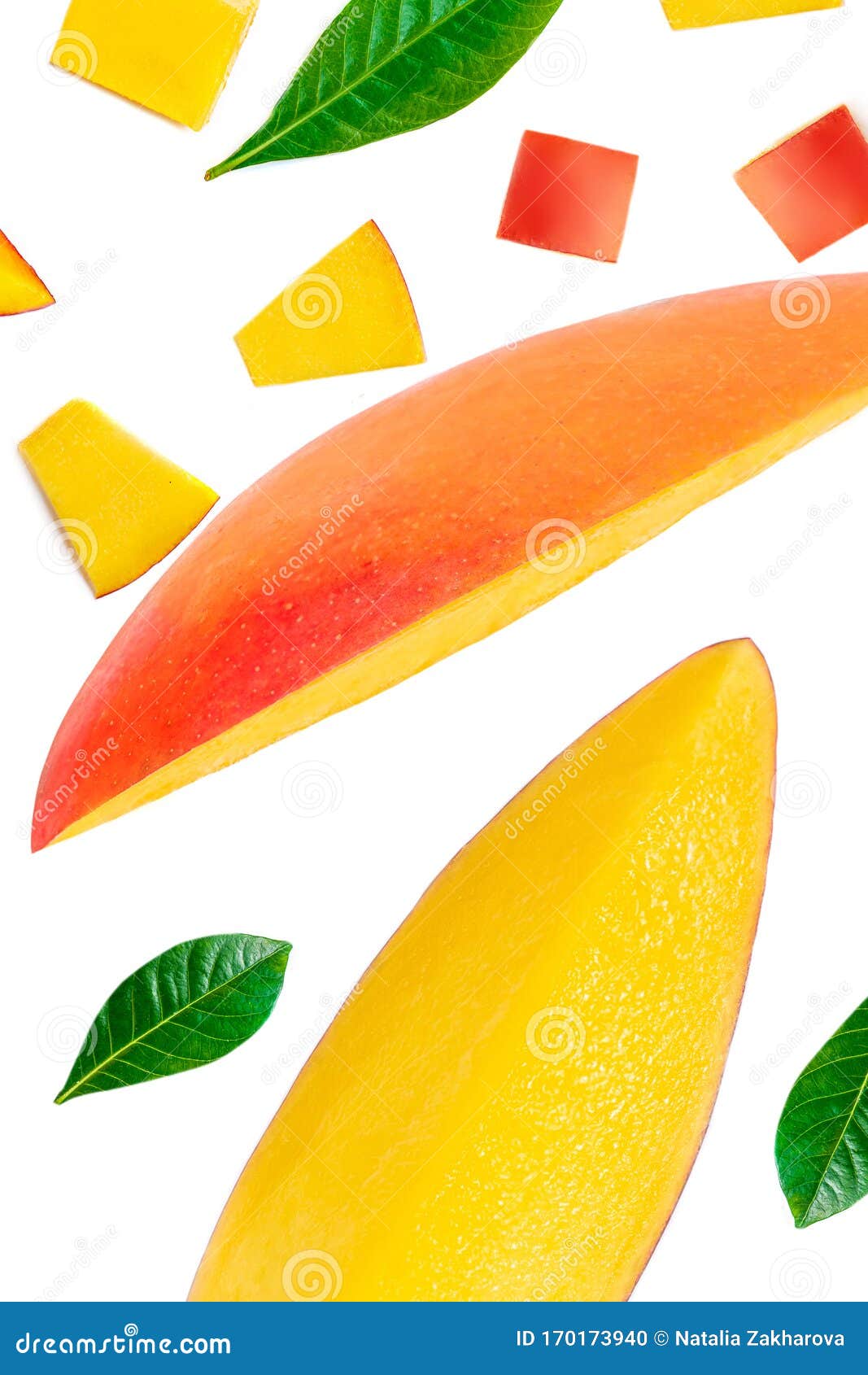 Mango Pattern. Creative Layout Made of Mango Fruit Slices Isolated on ...