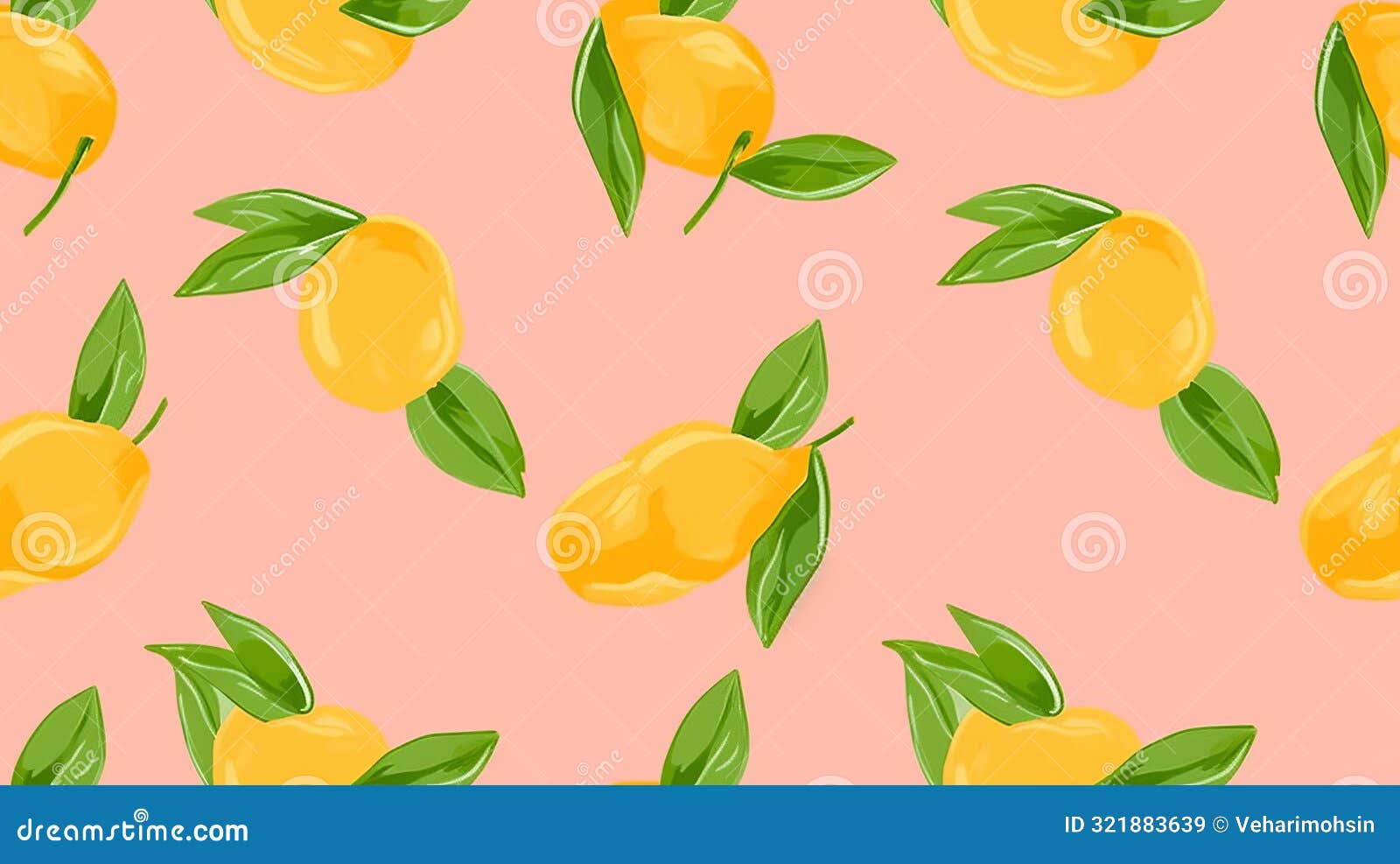 Mango Pattern With Many Mangoes And Green Leaves On White Or ...
