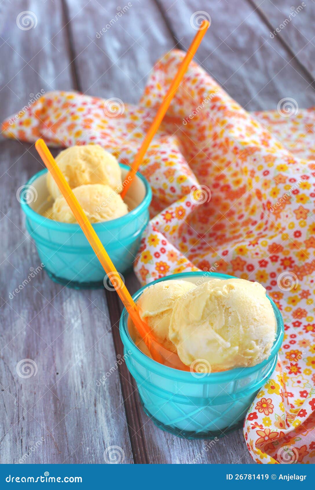 Mango and peach ice cream stock image. Image of dessert - 26781419