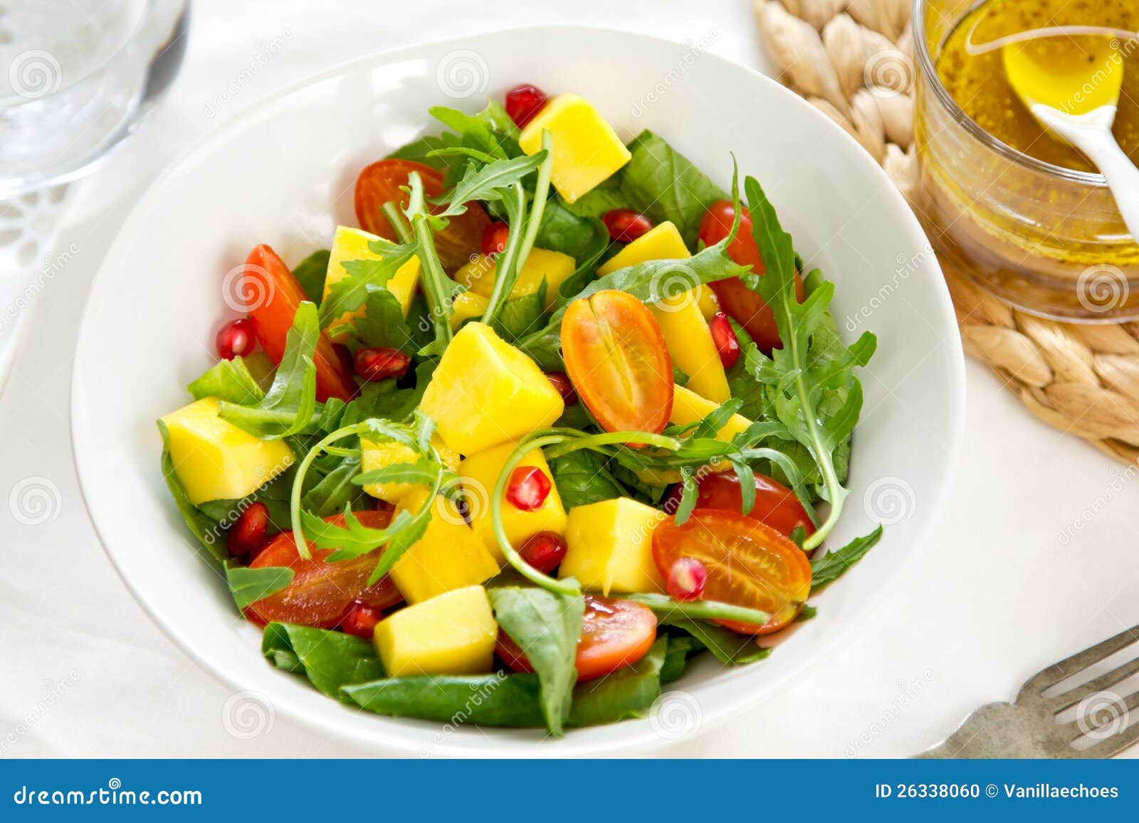 Mango,Pomegranate and Rocket Salad Stock Photo - Image of natural ...