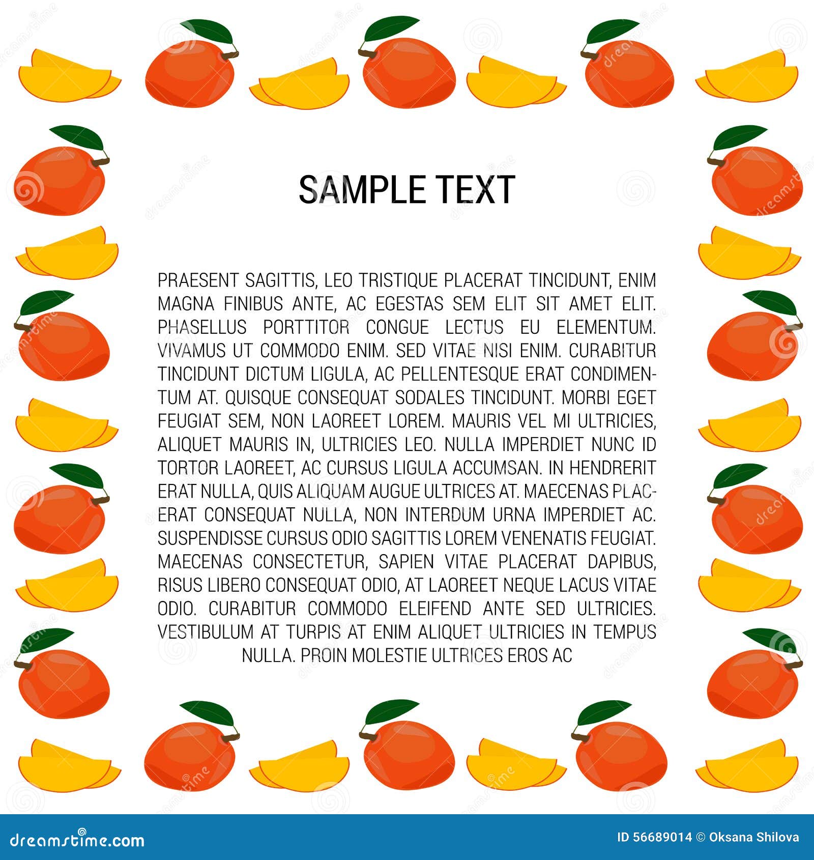 Mango-Rahmen mit Text vektor abbildung. Illustration von beere - 56689014