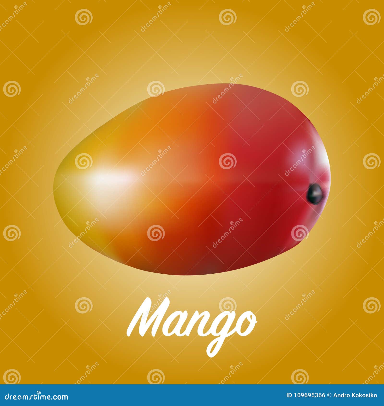 Mango realista fresco ilustración del vector. Ilustración de comer ...