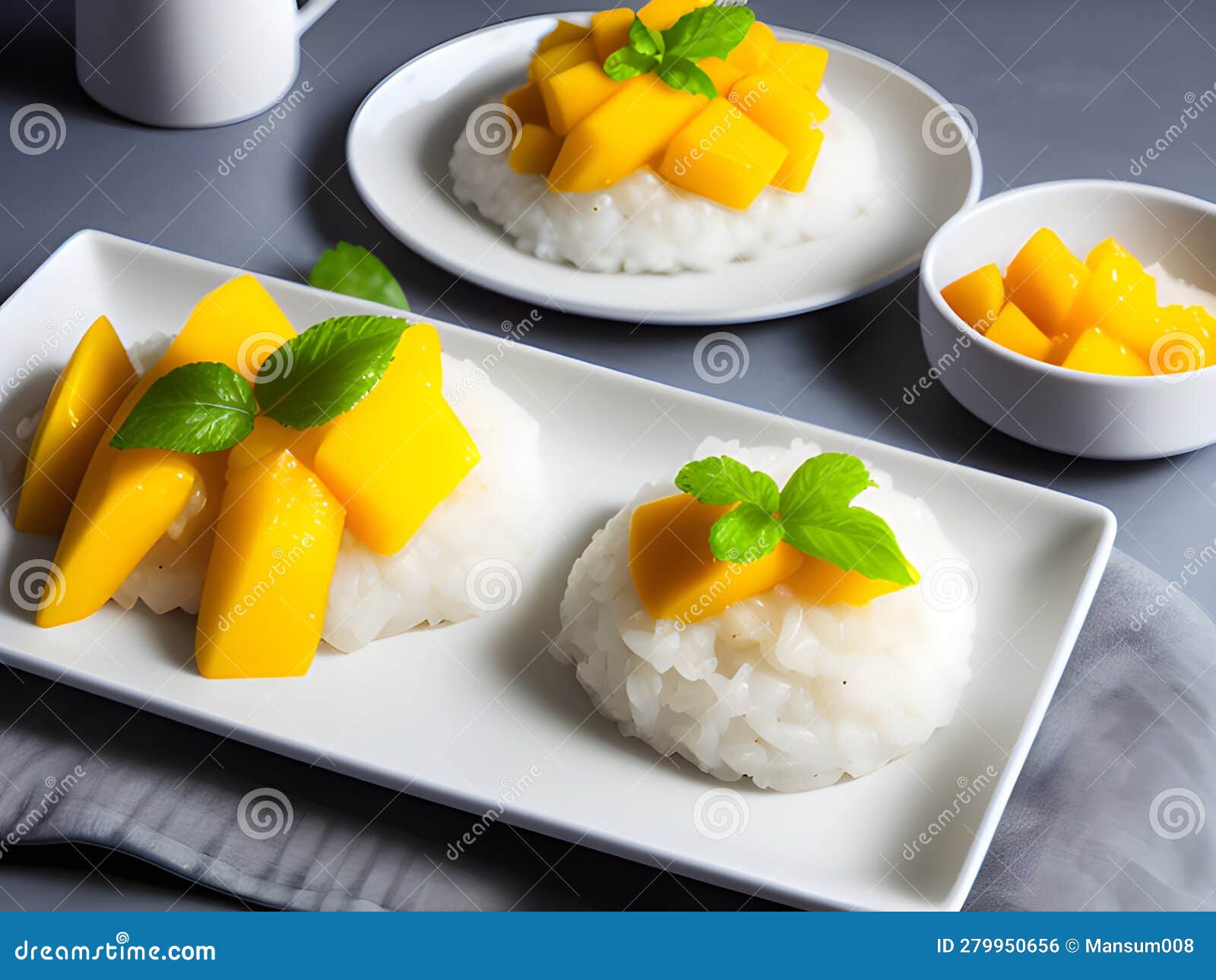 Mango with Mango and Rice, Mango and Coconut Milk - Thai Food , Ai ...