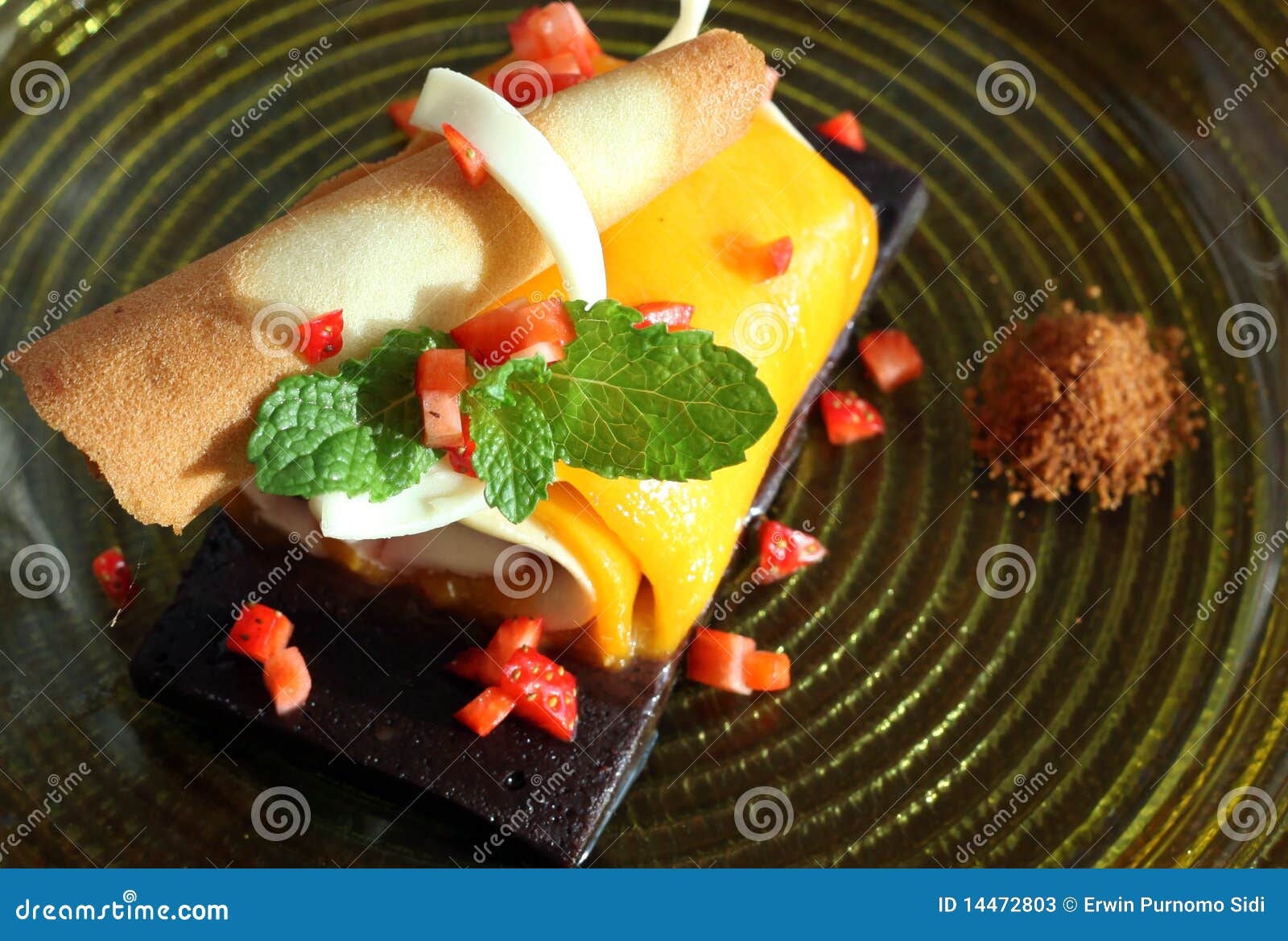 Mango roll cake stock image. Image of cakes, delicious - 14472803